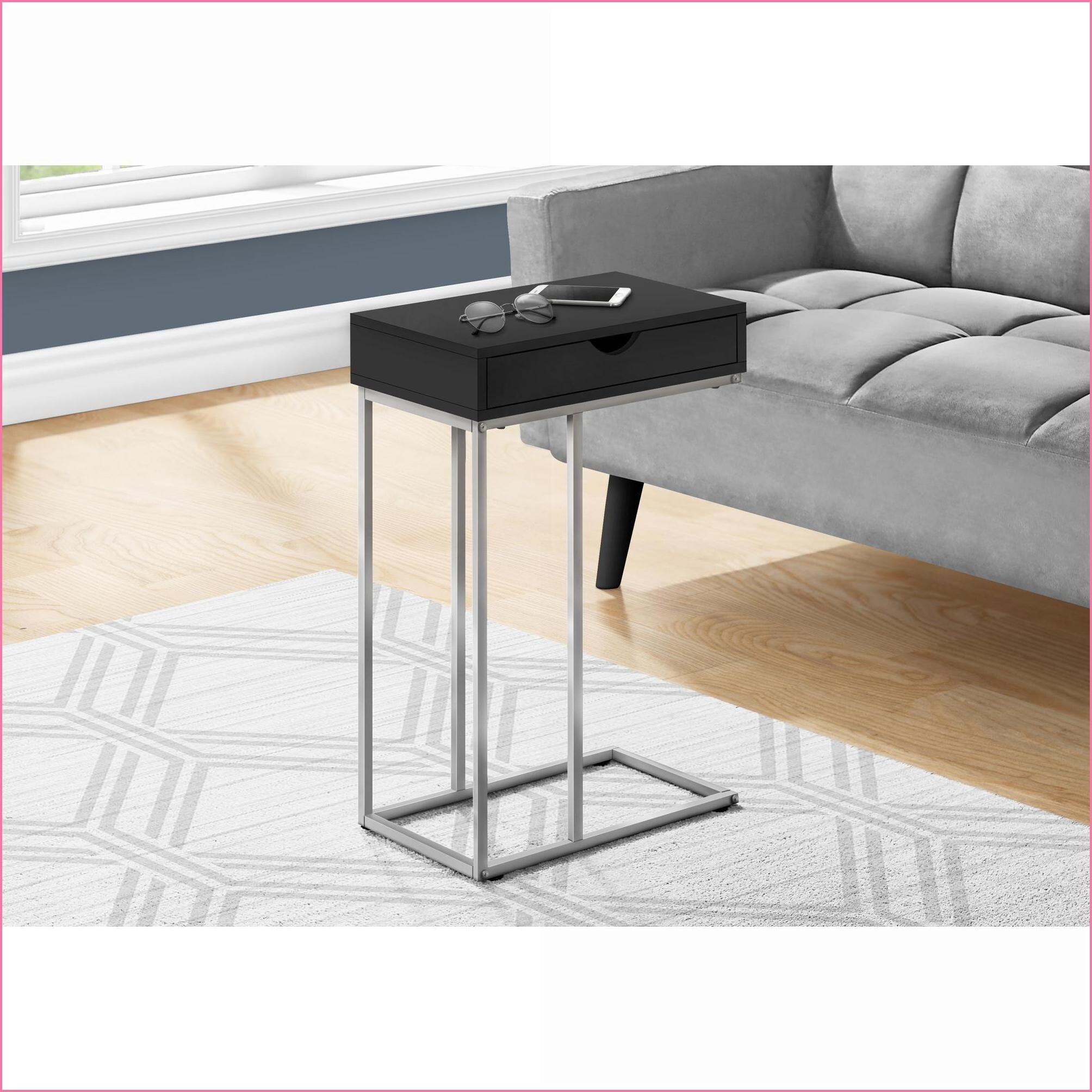 Watnature Space Saving Modern C Shaped Coffee Table Black Laminate amp ...