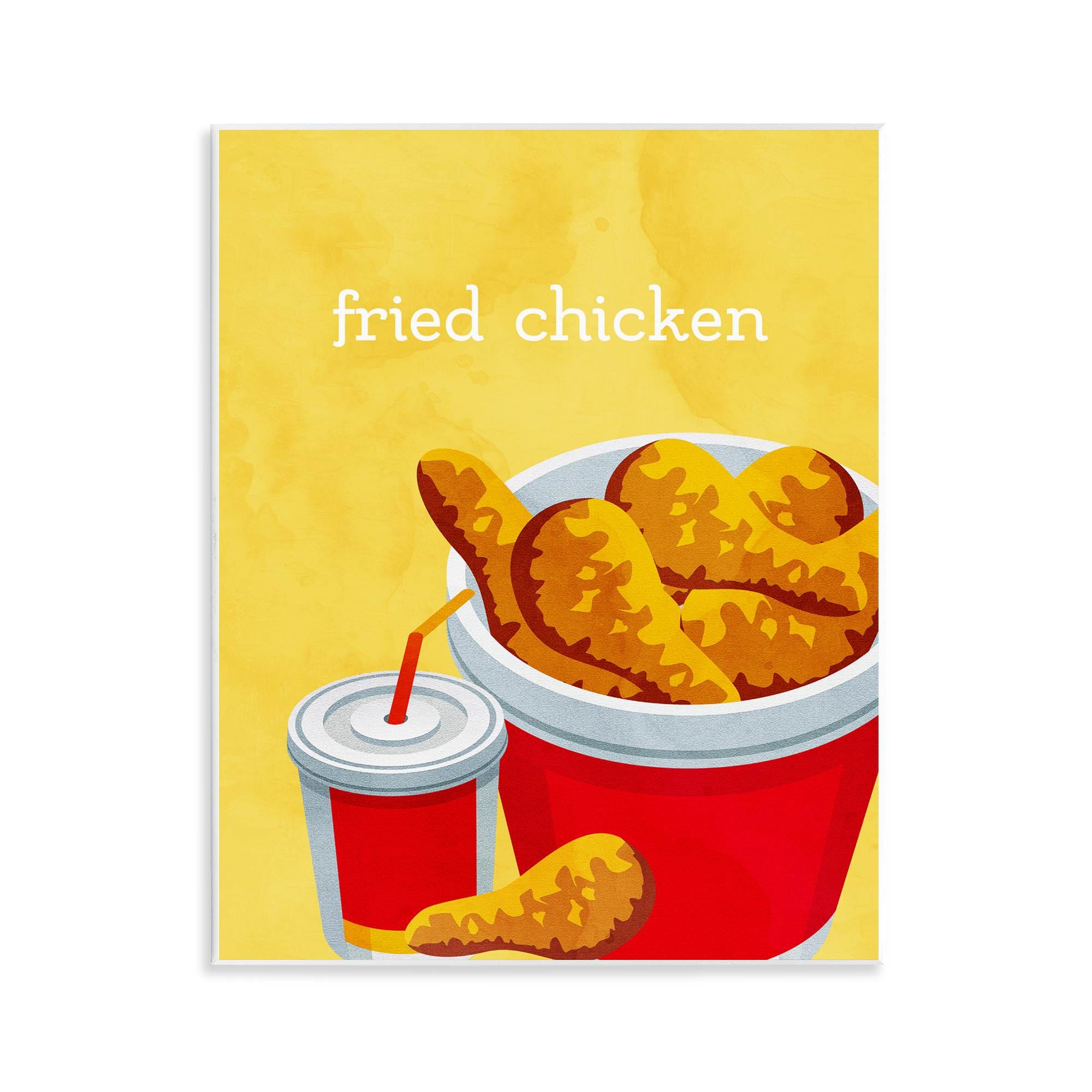 Stupell Industries Chicken Bucket Takeout Wall Plaque Art By Kim Allen ...