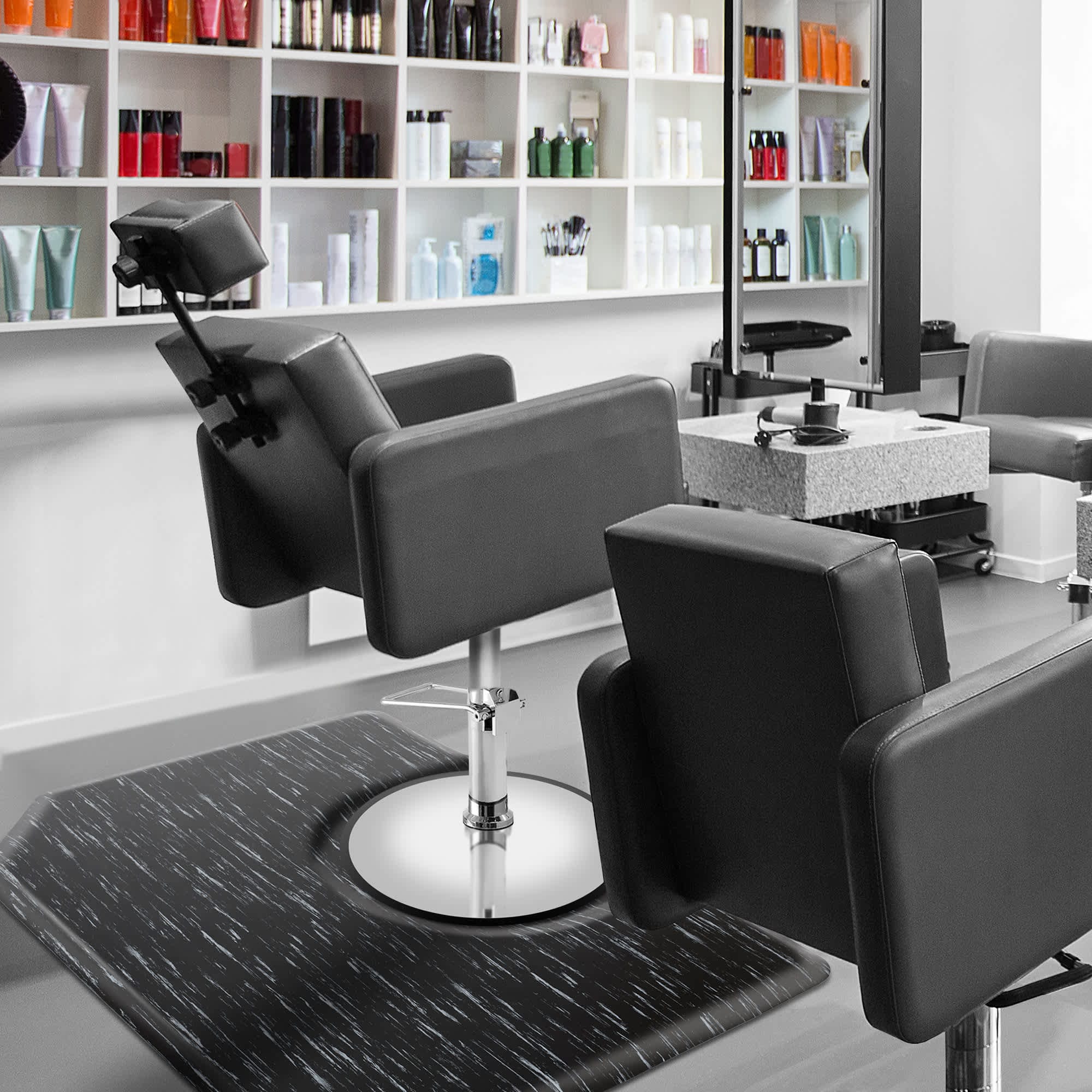 Saloniture 4 x 5-ft Hexagon Anti-Fatigue Salon Barber Chair Floor Mat 7 ...