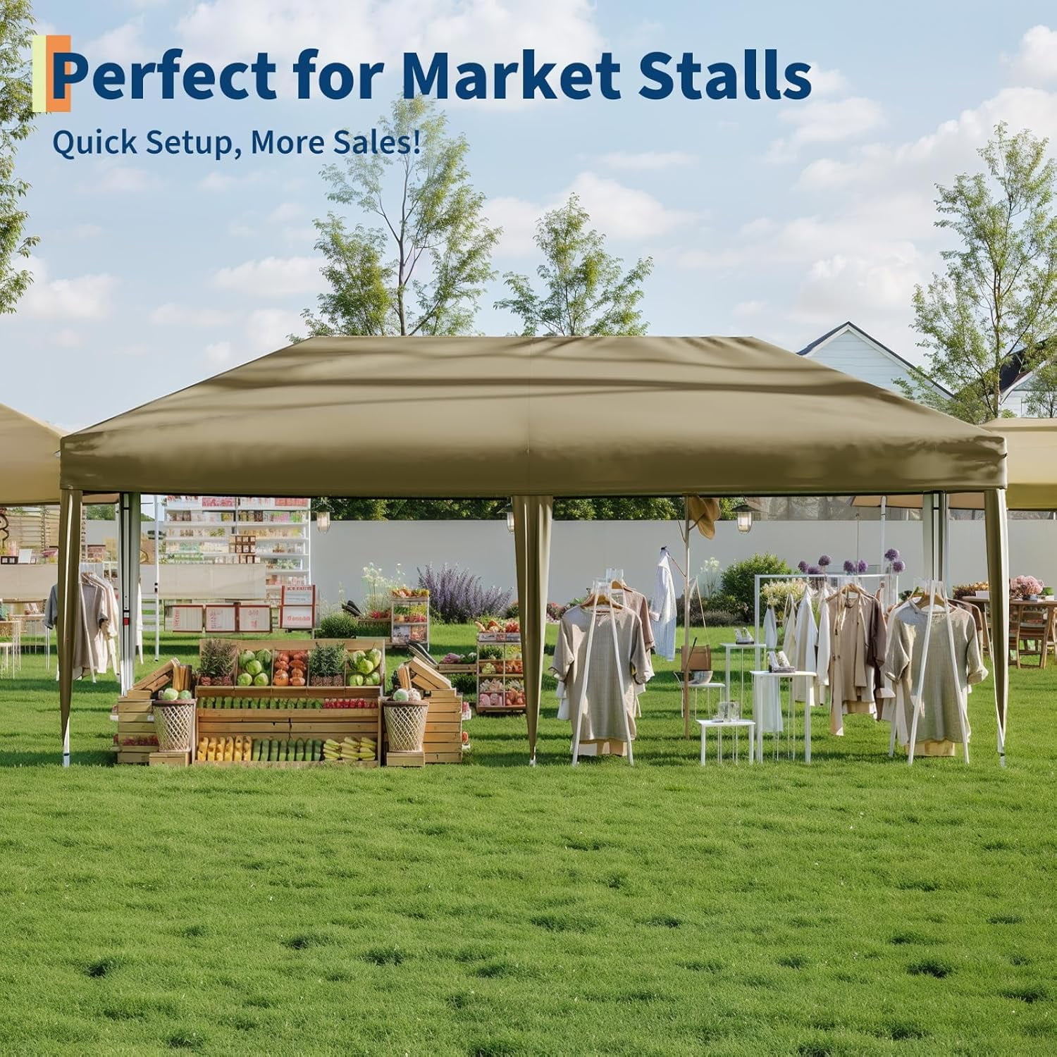 GarveeLife Applicable 10+20 Ft Heavy Duty Canopy Tent/6 Mesh Sidewall ...