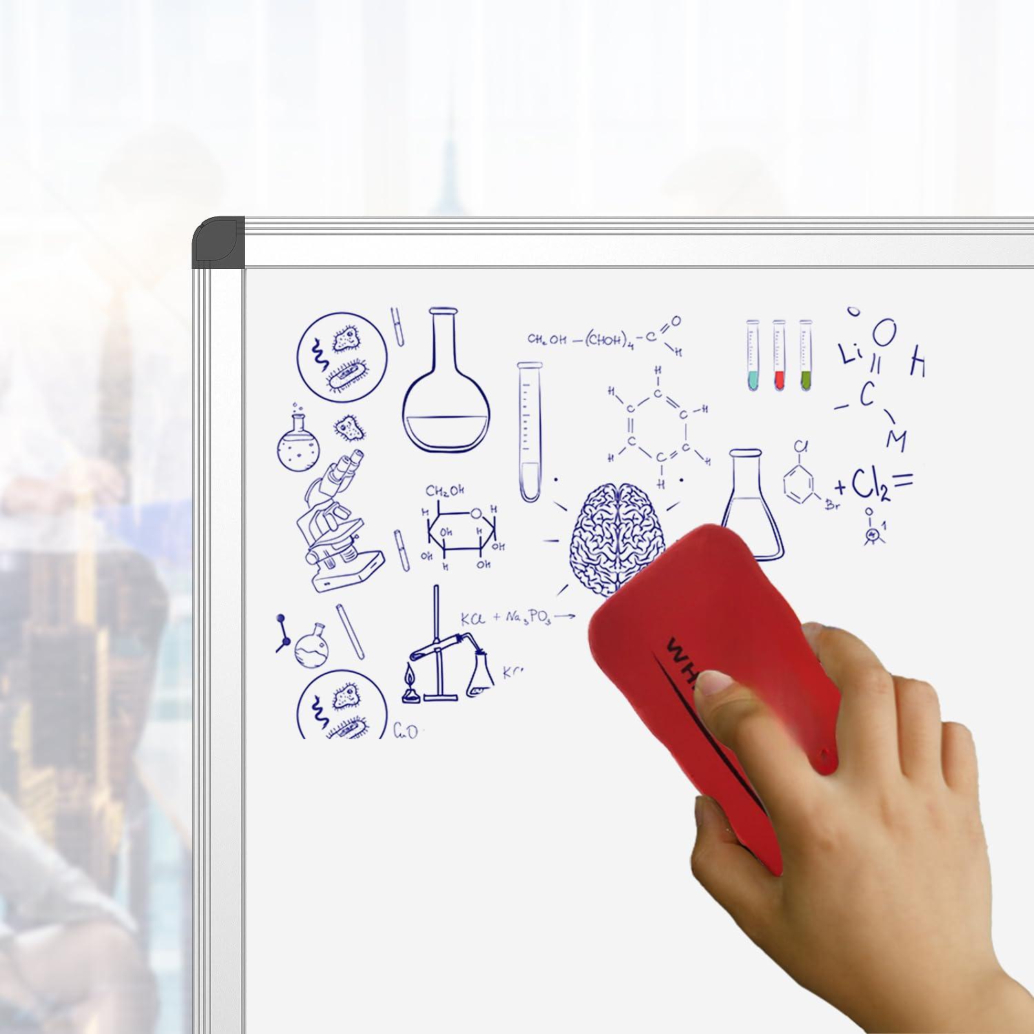 PIGFDK Magnetic Dry Erase Board 24x18 Inch Silver Aluminum Frame Wall ...