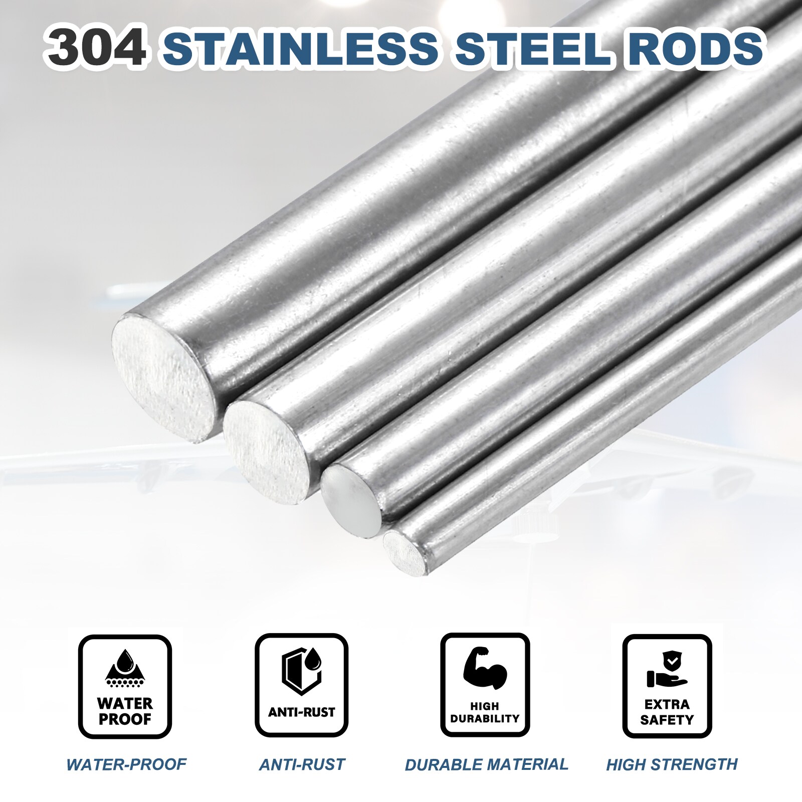 Unique Bargains 12pcs 304 Stainless Steel Round Rod 1/8inch(3mm ...