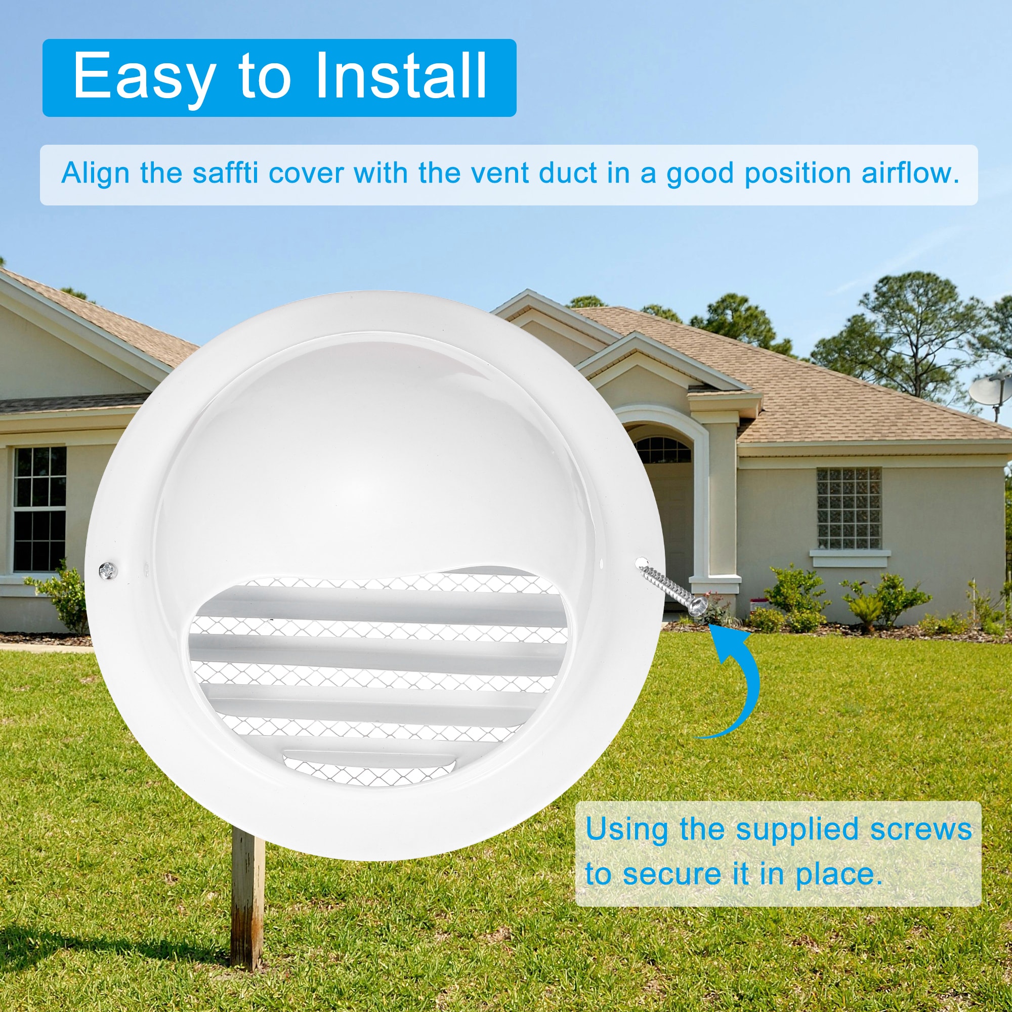 PATIKIL 5 Inch Vent Round Cover 2pcs Stainless Steel Exterior Wall Air ...