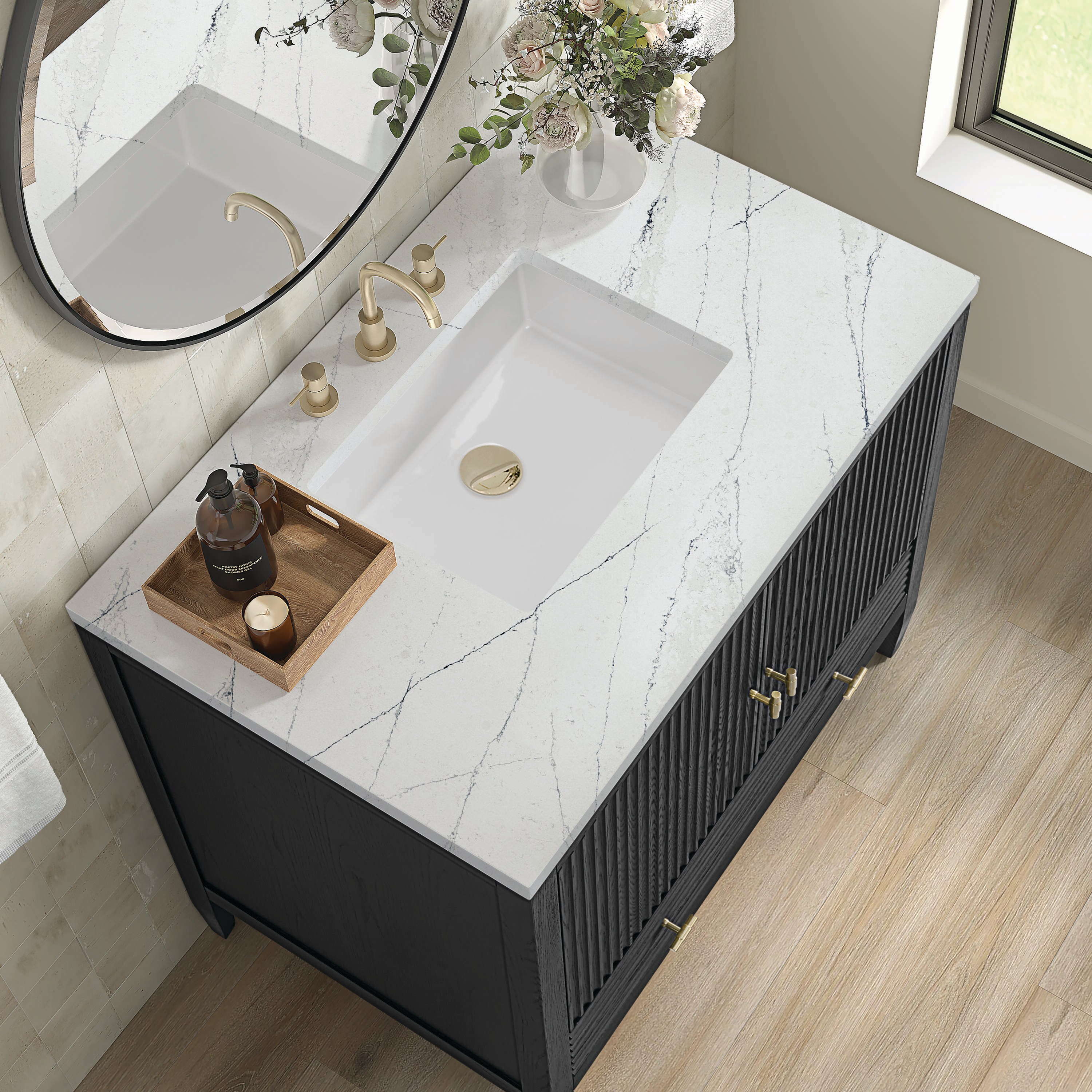 James Martin Vanities Myrrin 36-in Carbon Oak Undermount Single Sink ...
