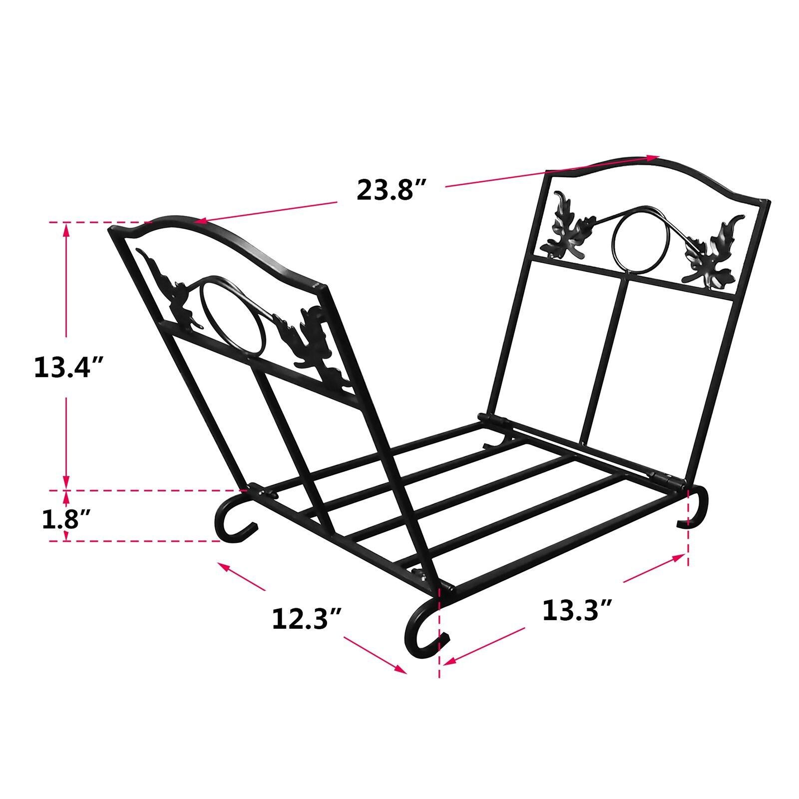 Huluwat Indoor Outdoor Folding Log Storage Rack Black in the Firewood ...