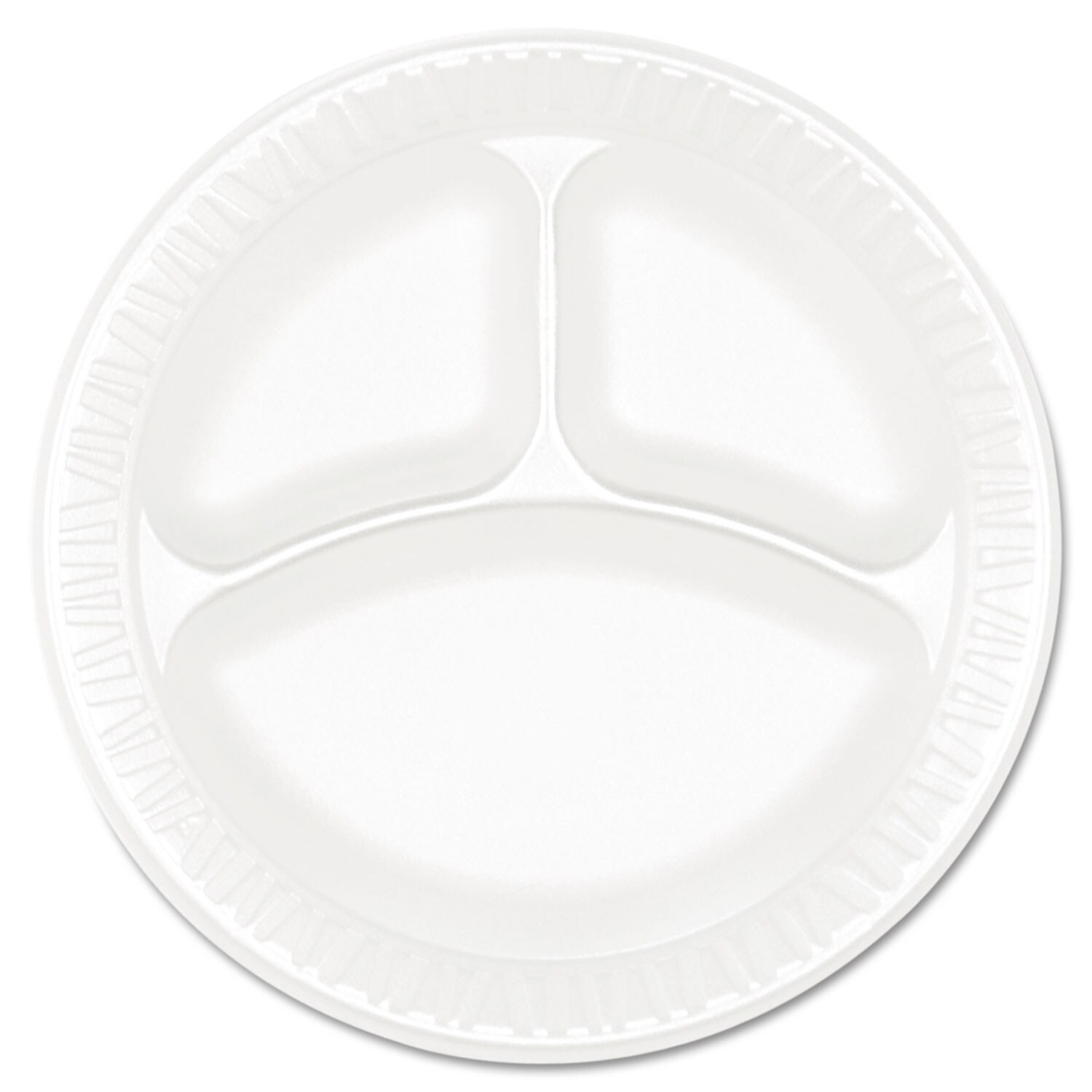 Dart Concorde Foam Plate 3 Compartment 9 Inch dia White 125 Pack 4 ...