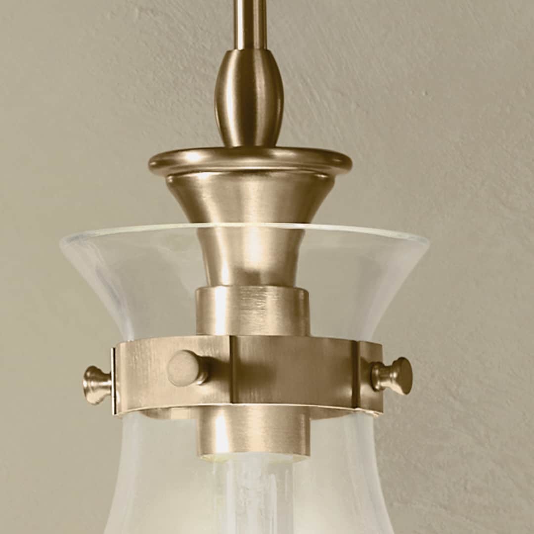 Kichler Laria 1 -Light Champagne Bronze Traditional Clear glass Teardrop Medium Hanging Pendant ...
