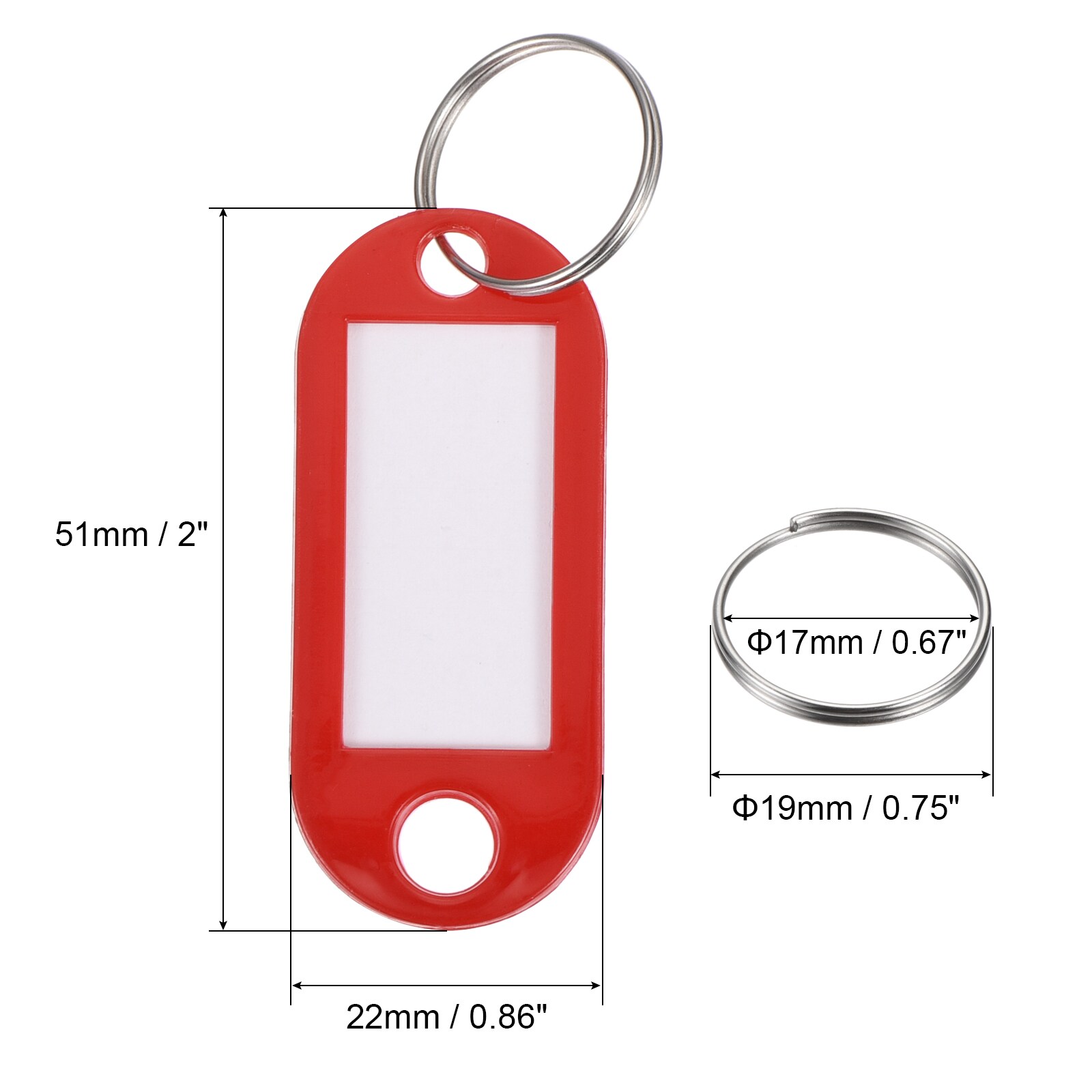 Unique Bargains Plastic Key Tag with Split Ring Mark Luggage Tags ...