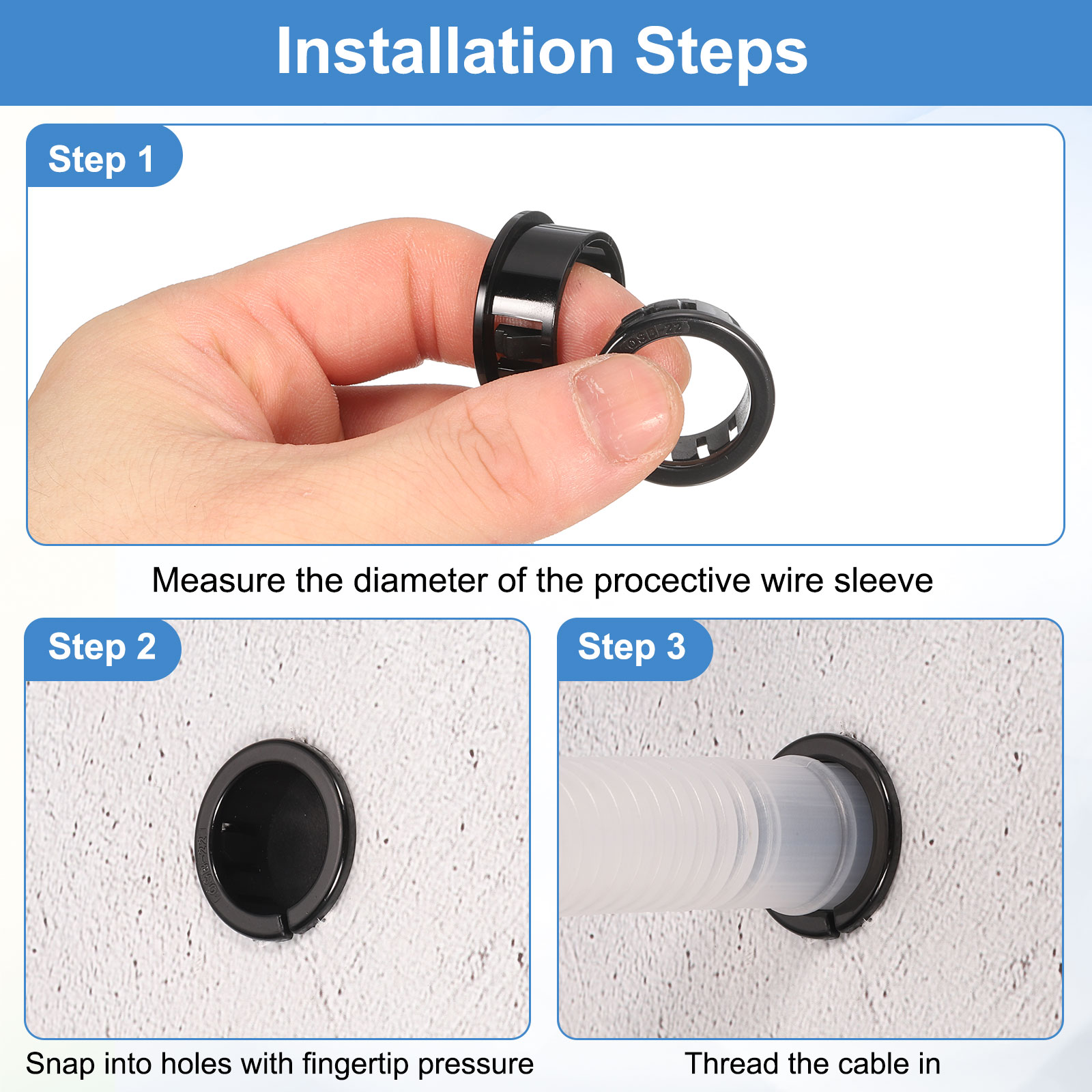 Unique Bargains 6pcs Cable Snap Bushing Grommet 1-1/2 Inch Mounting Dia ...