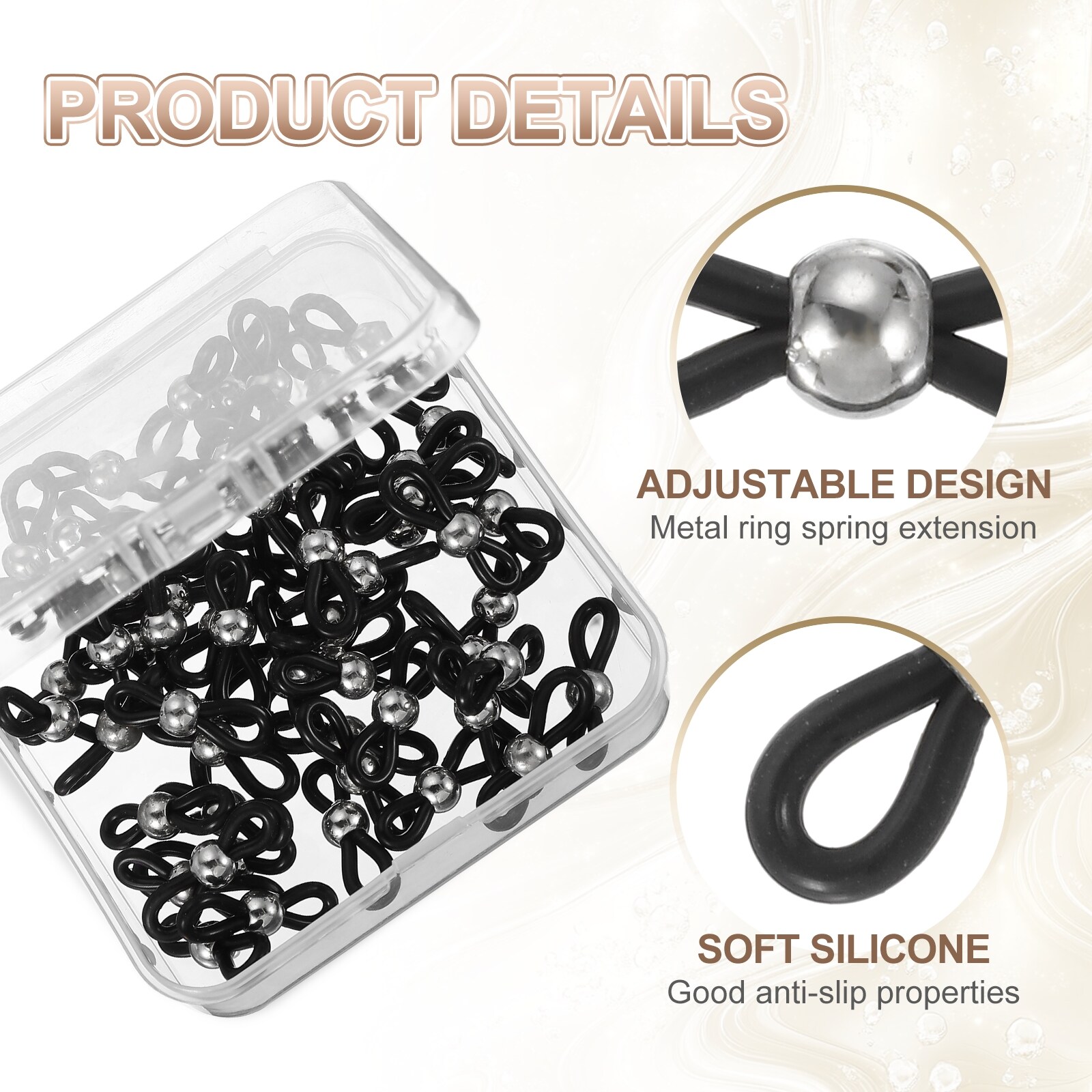 PATIKIL Eyeglass Chain End 60pcs Adjustable Round Eyeglass Connector ...