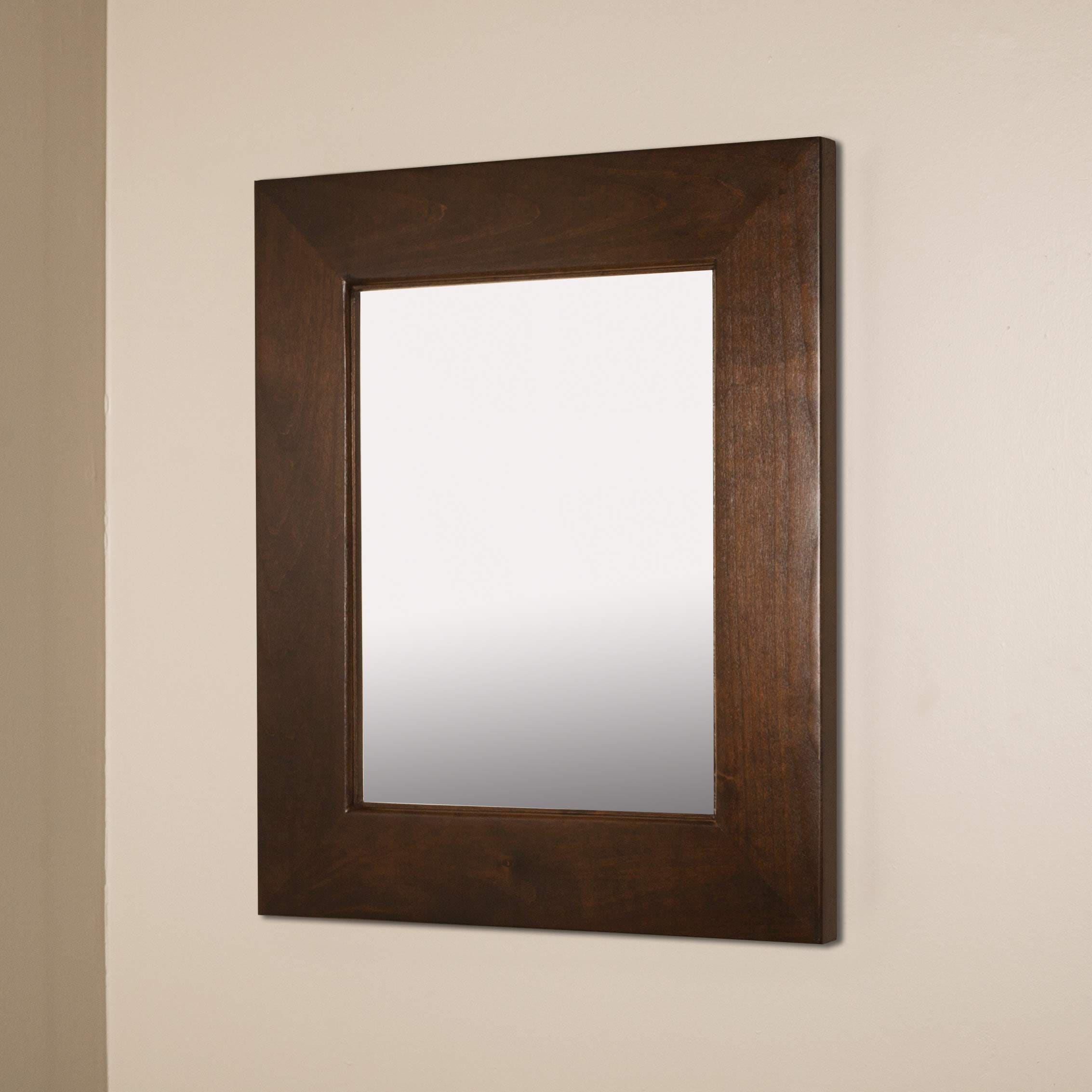 Fox Hollow Furnishings 14x18 Mirrored Recessed Wood Bathroom Medicine ...