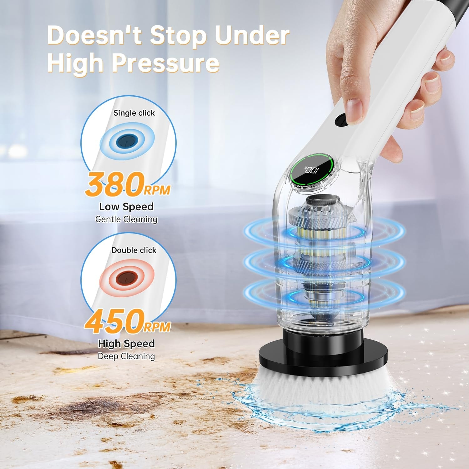 Anqtovp Electric Spin Scrubber Cordless Shower Scrubber 8 Brush Heads 2 ...