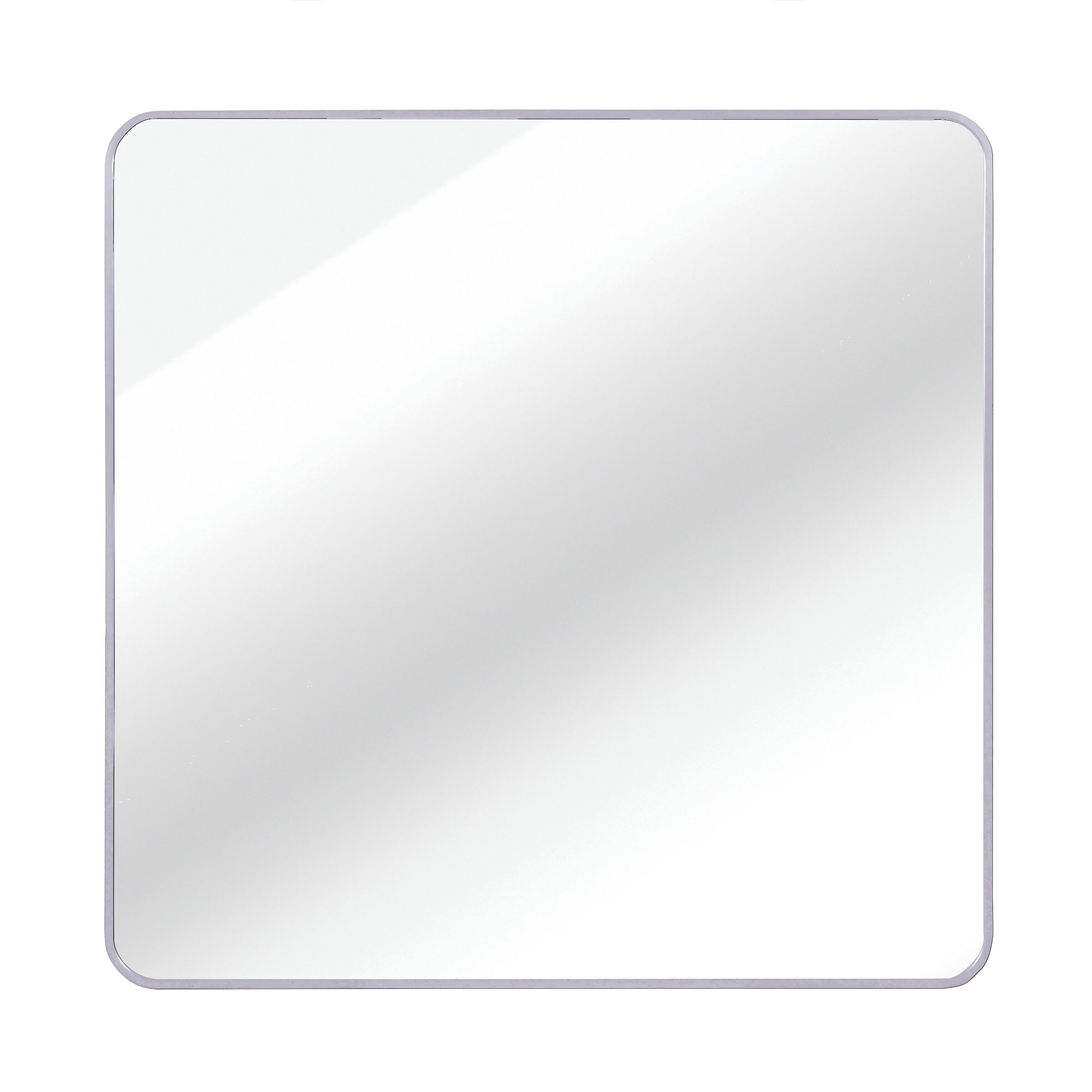 Iseryn 30-in W x 30-in H Square Silver Framed Vanity Mirror in the ...