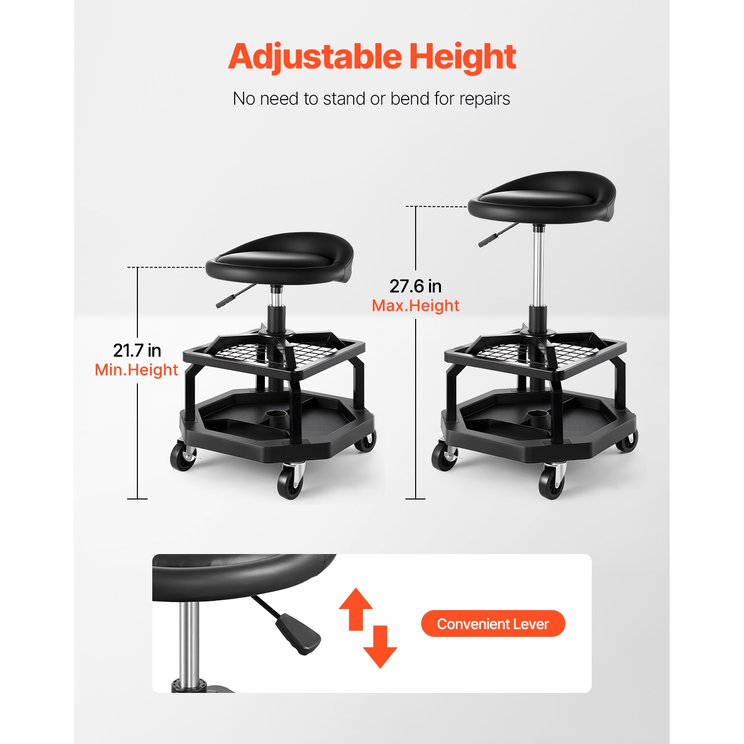 VEVOR 23.4-in x 18.5-in Work seat in the Creepers & Work Seats ...