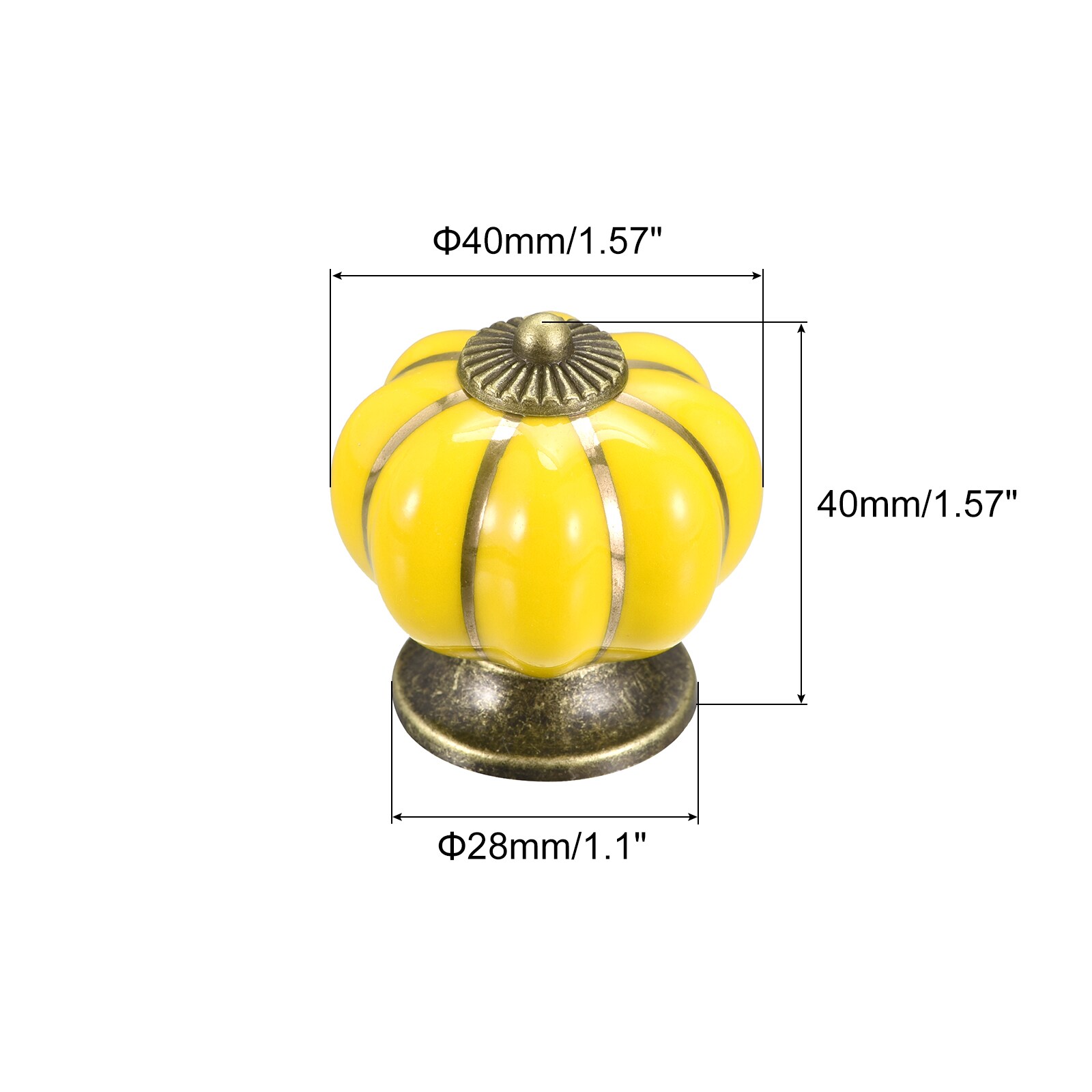 Unique Bargains Ceramic Drawer Knobs 40x40mm Pumpkin Shape Vintage ...