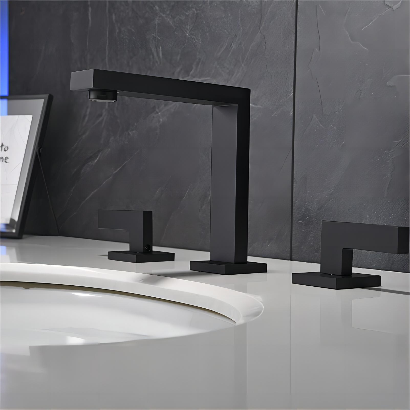 Poinic Matte Black Widespread 2-handle High-arc Commercial/Residential ...