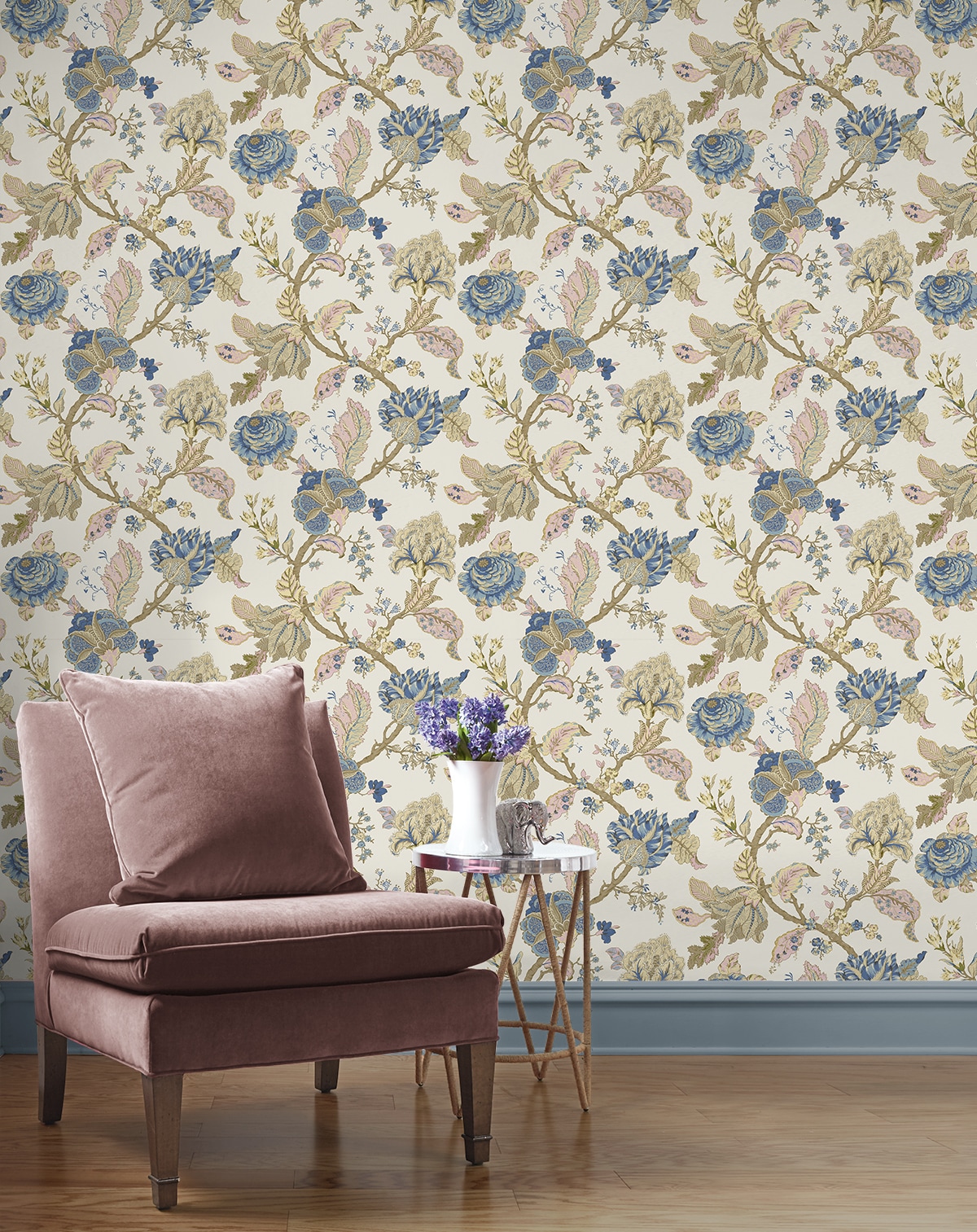 Seabrook Designs 56-sq ft Parchment Paper Floral Prepasted Water ...