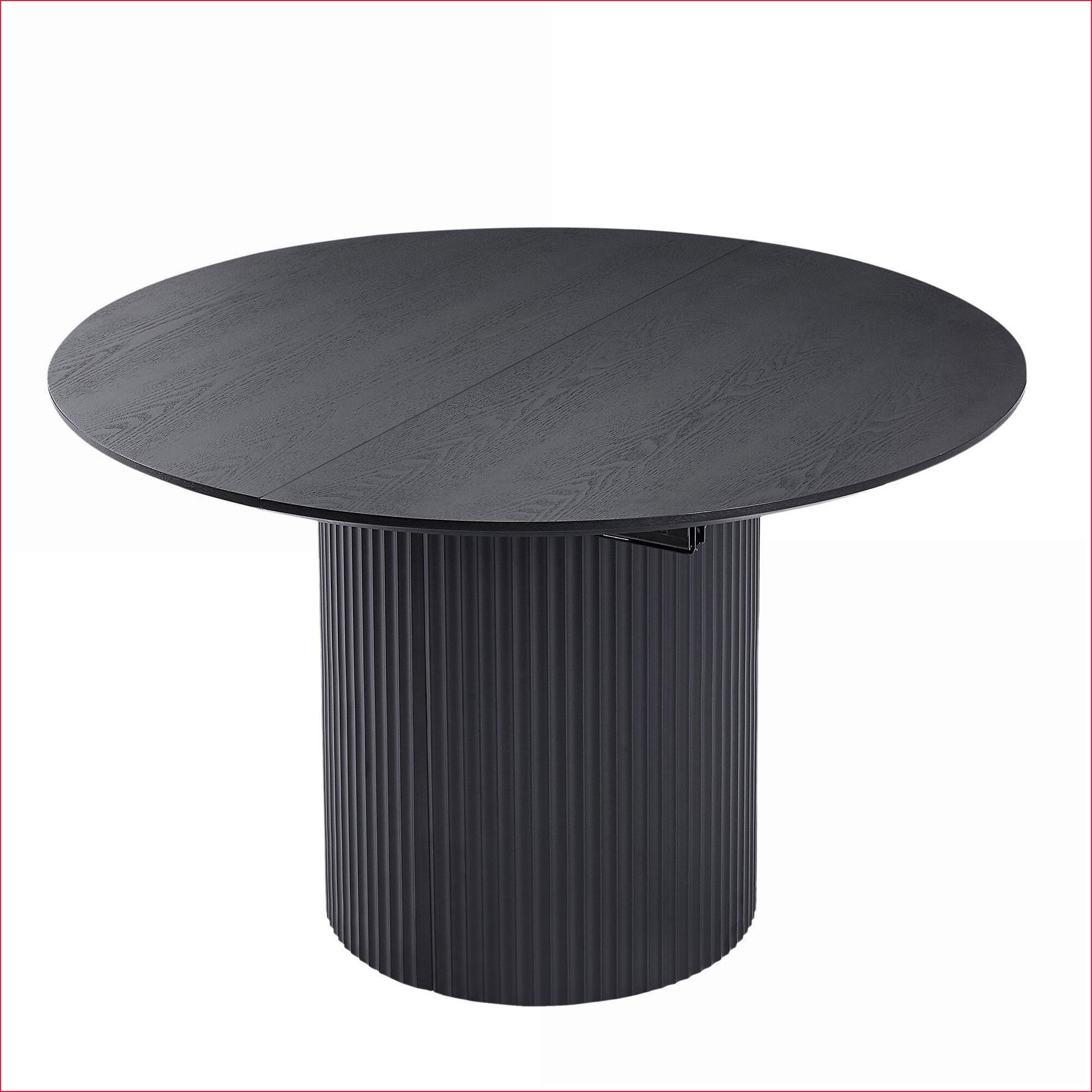 Watnature Black Expandable Solid Top Dining Table Modern Extending ...