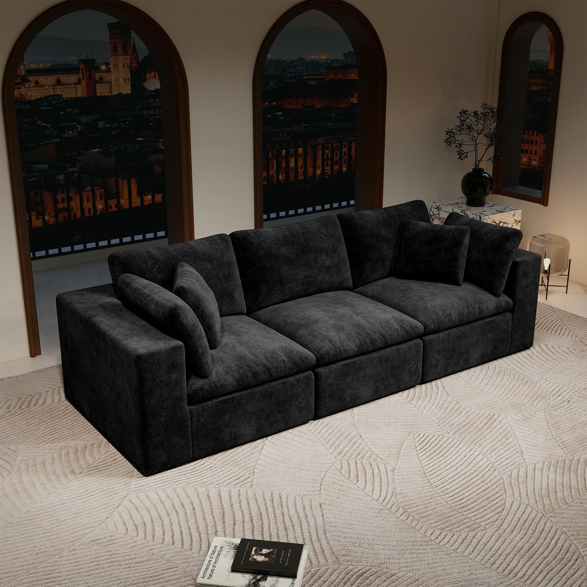Etokfoks Modular Sectional Sofa 1083 x 394 Inch Plush Corduroy ...