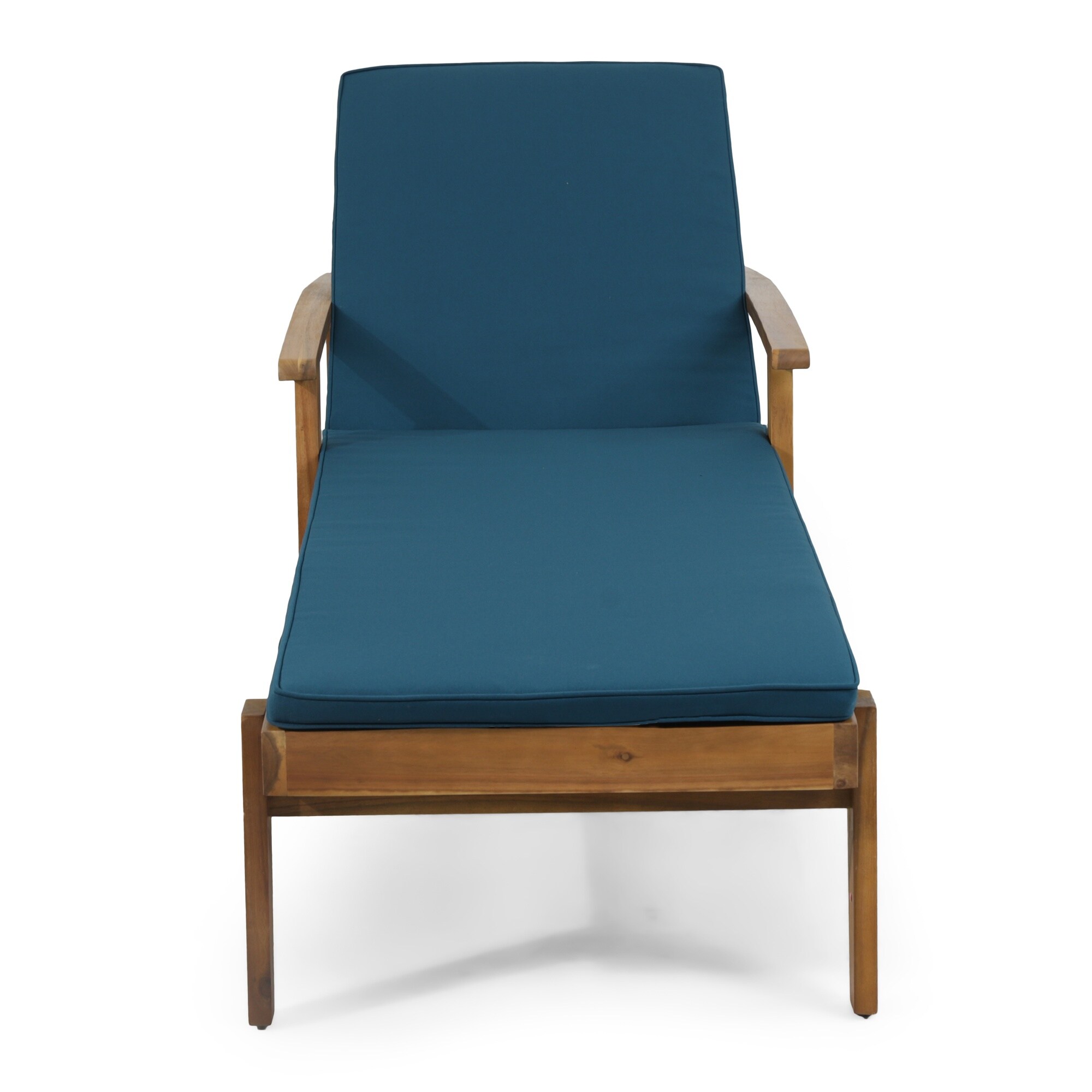 HyperDrop Cart Blue Acacia Wood 5-Position Reclining Outdoor Chaise ...