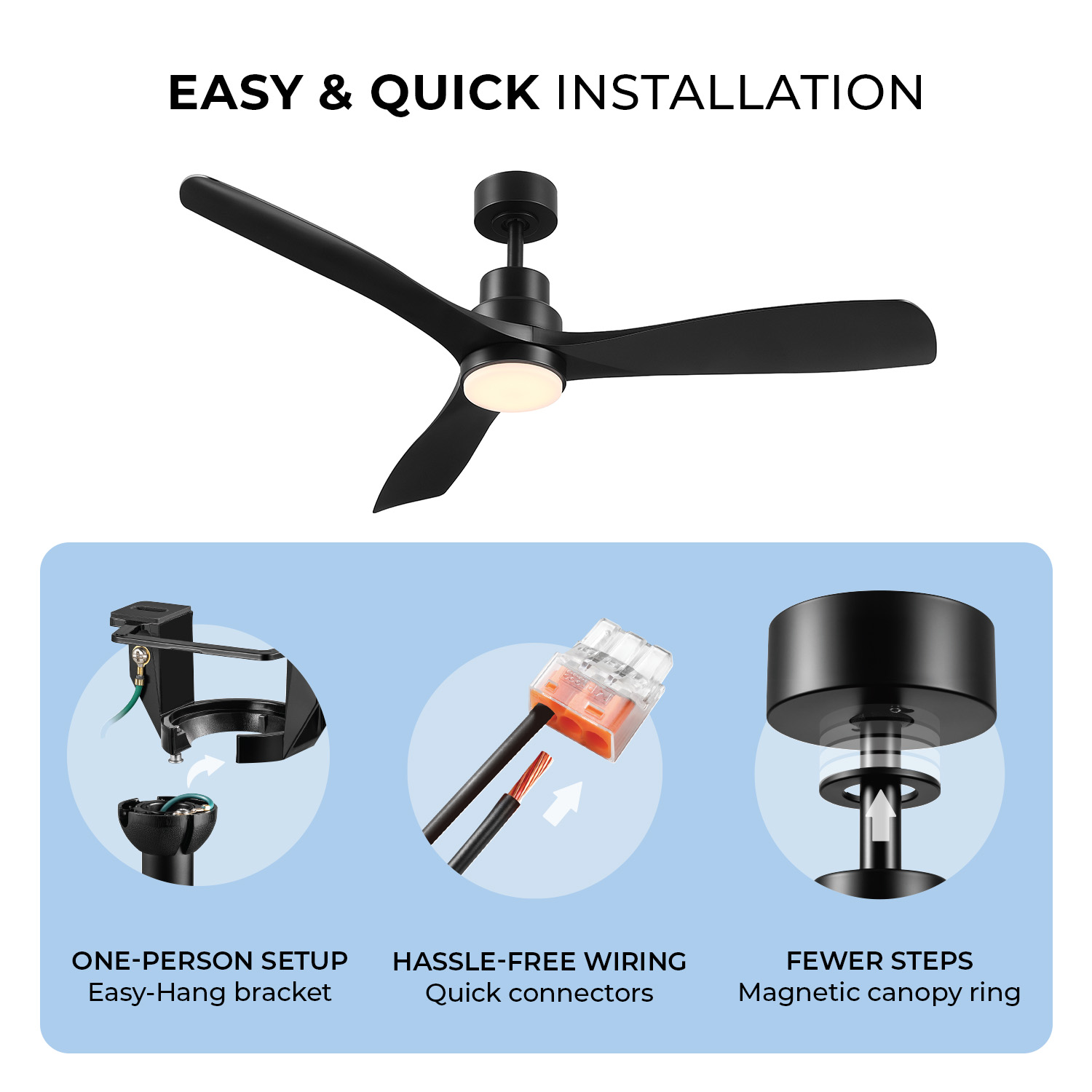 Globe Electric Nashville 52-in Black with Matte Blades Color-Changing ...