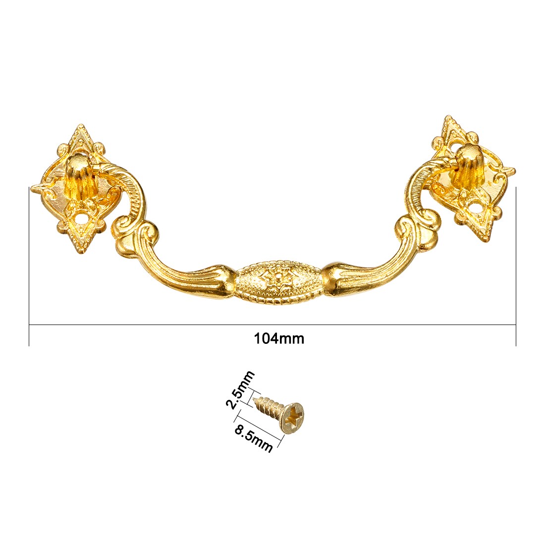 Unique Bargains 104mmx48mm Iron Spray-Paint Drawer Box Case Ring Pull ...