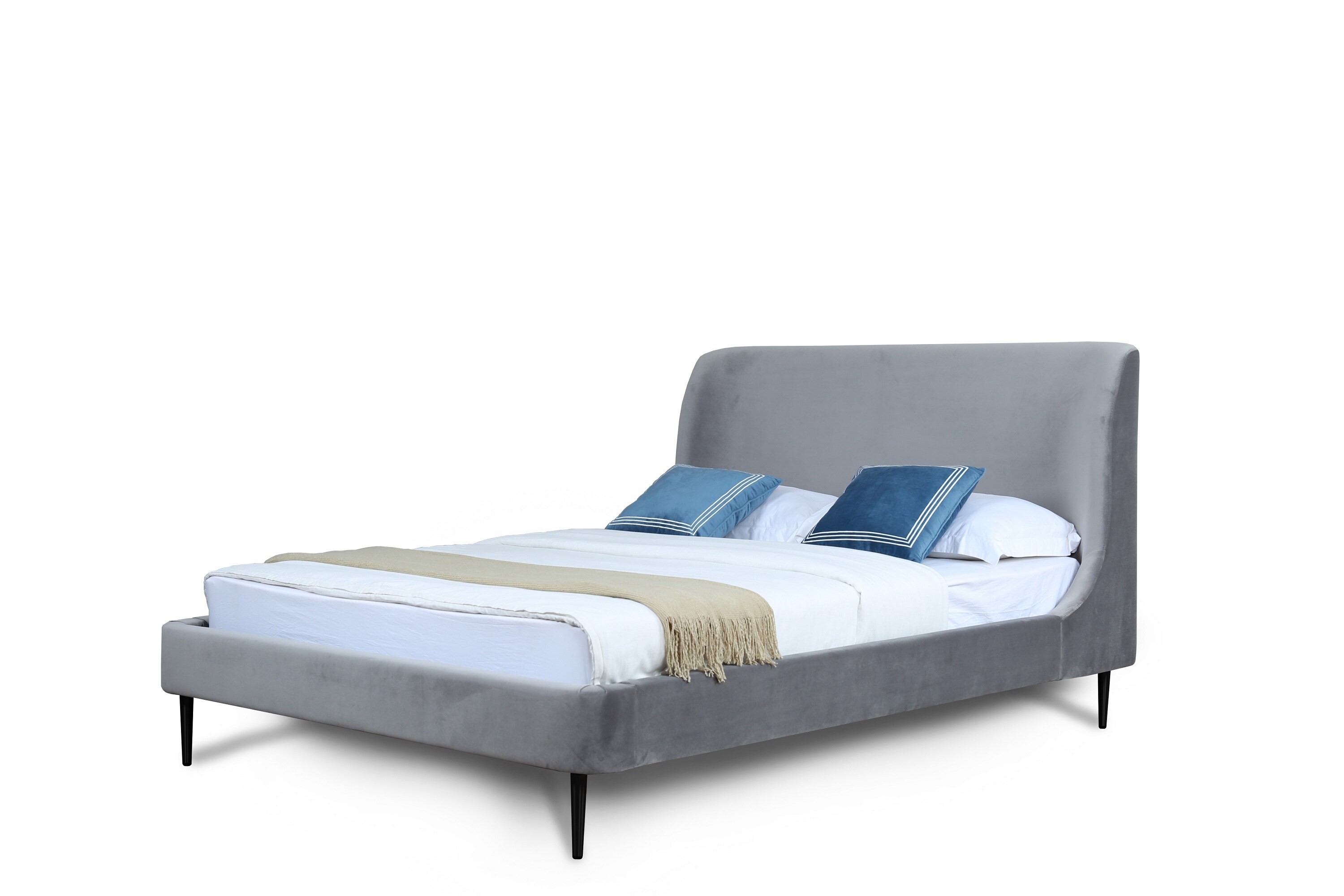 Manhattan Comfort This platform bed anchors your bedroom in glam, mid ...