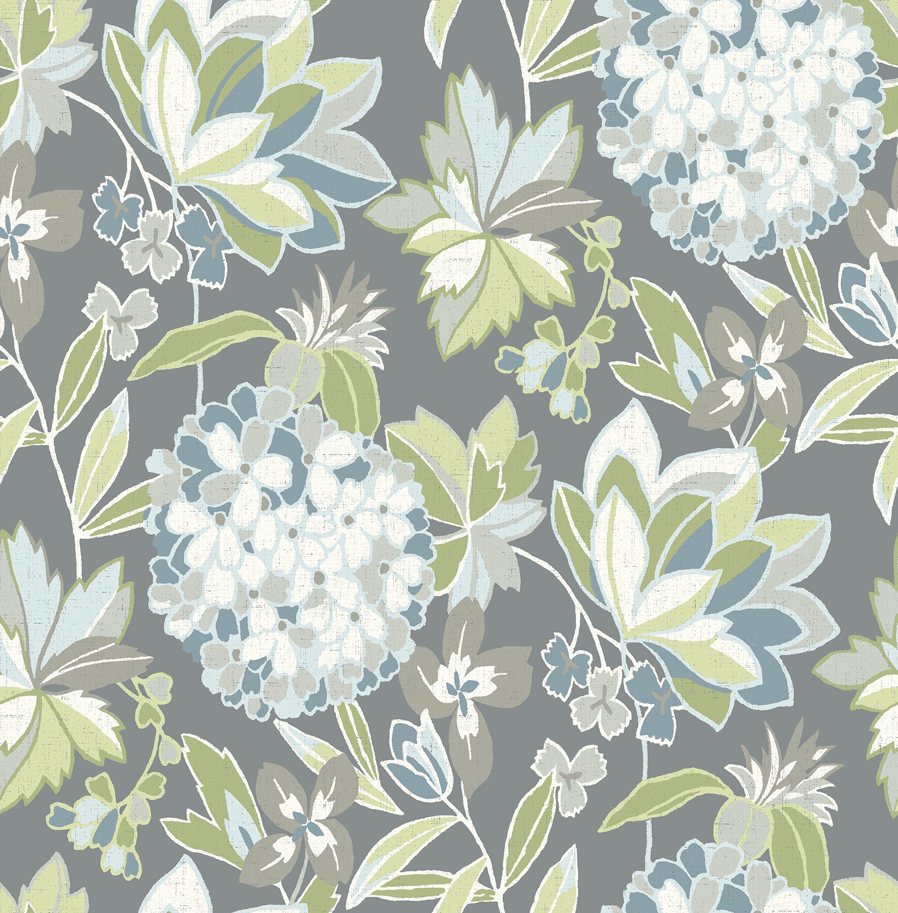 A-Street Prints Harmony 56.4-sq ft Aqua Non-woven Floral Unpasted ...