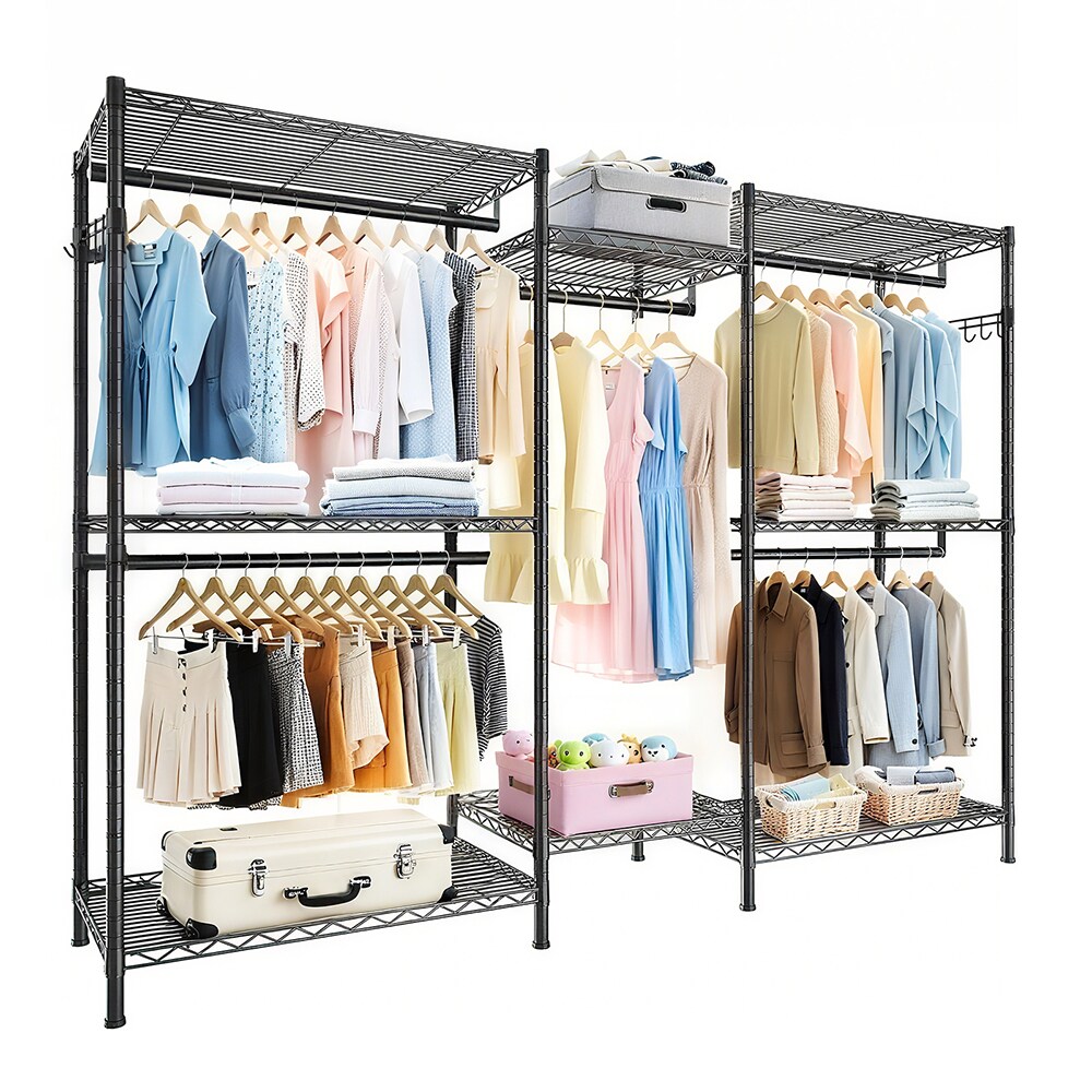 SunJet Heavy Duty Freestanding Clothes Rack Adjustable Wire Shelving ...