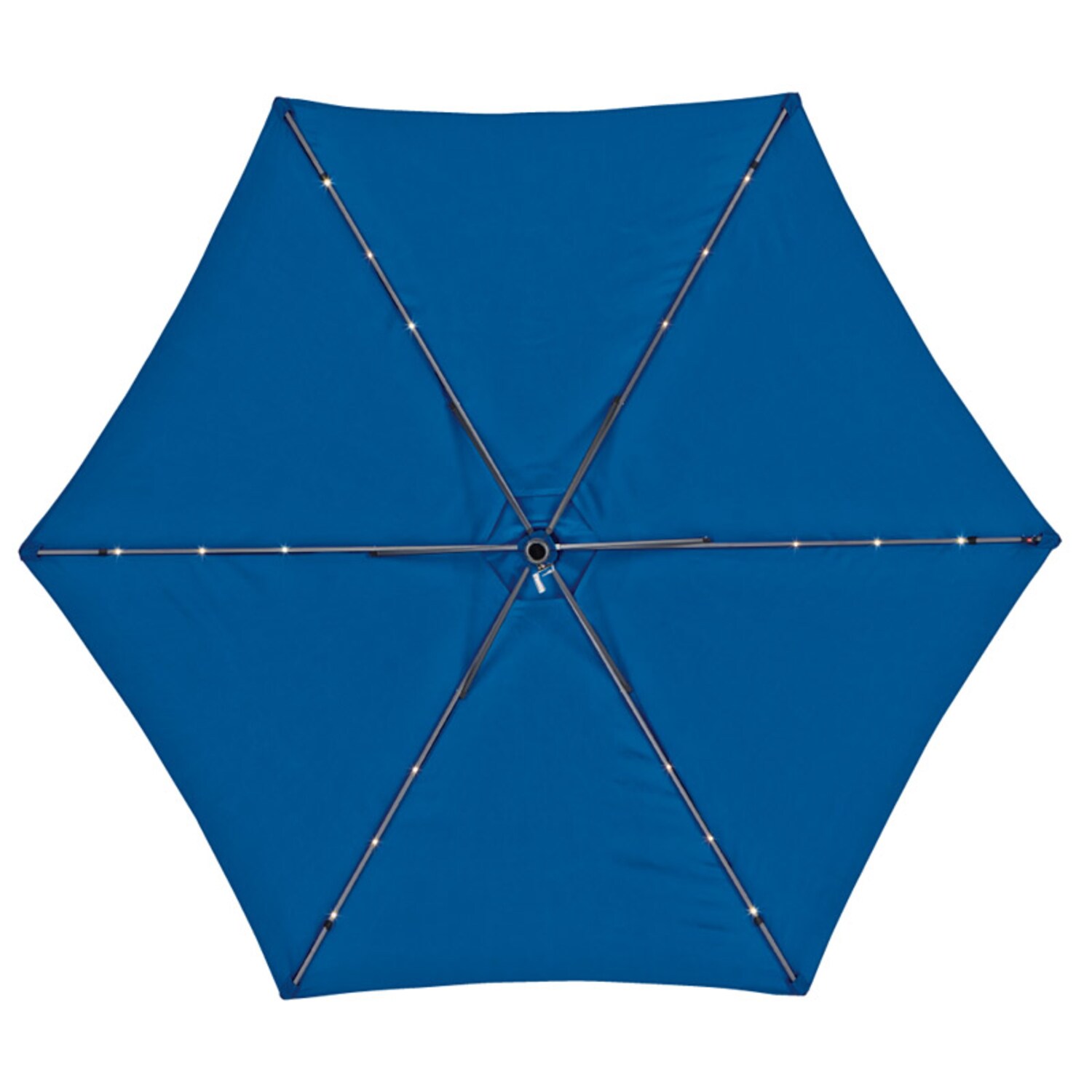Living Accents Solar LED 9 ft. Tiltable Royal Blue Market Umbrella in ...