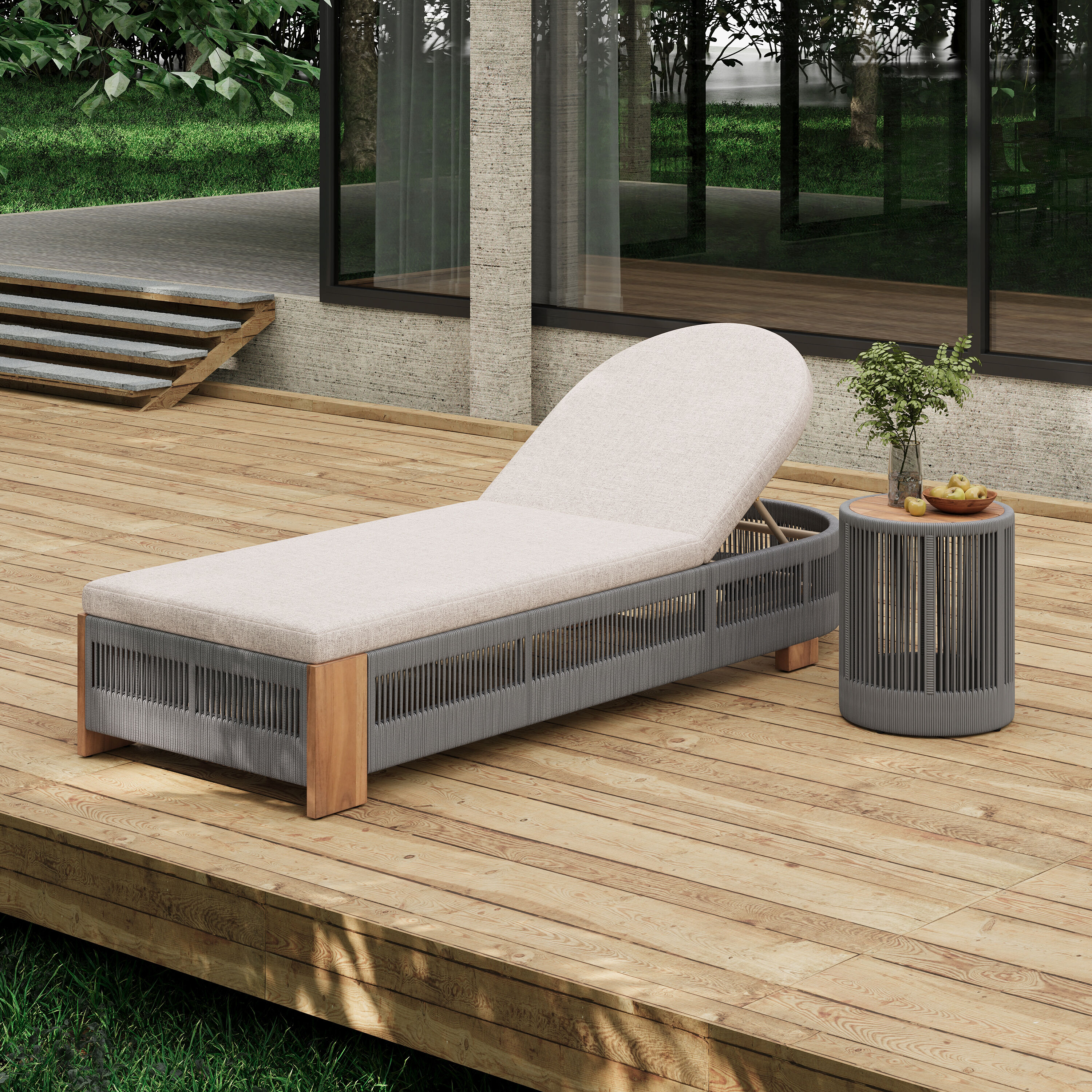 Christopher Knight Home Miller Outdoor Acacia Wood Chaise Lounge Chair ...