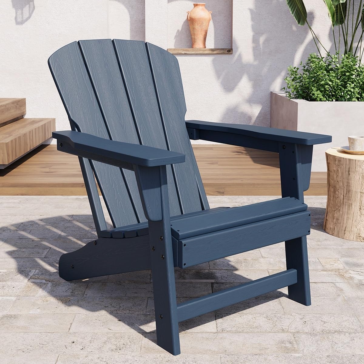 IdealHouse Modern Adirondack Chair Set of 1 Oversize 380 LB Weather ...