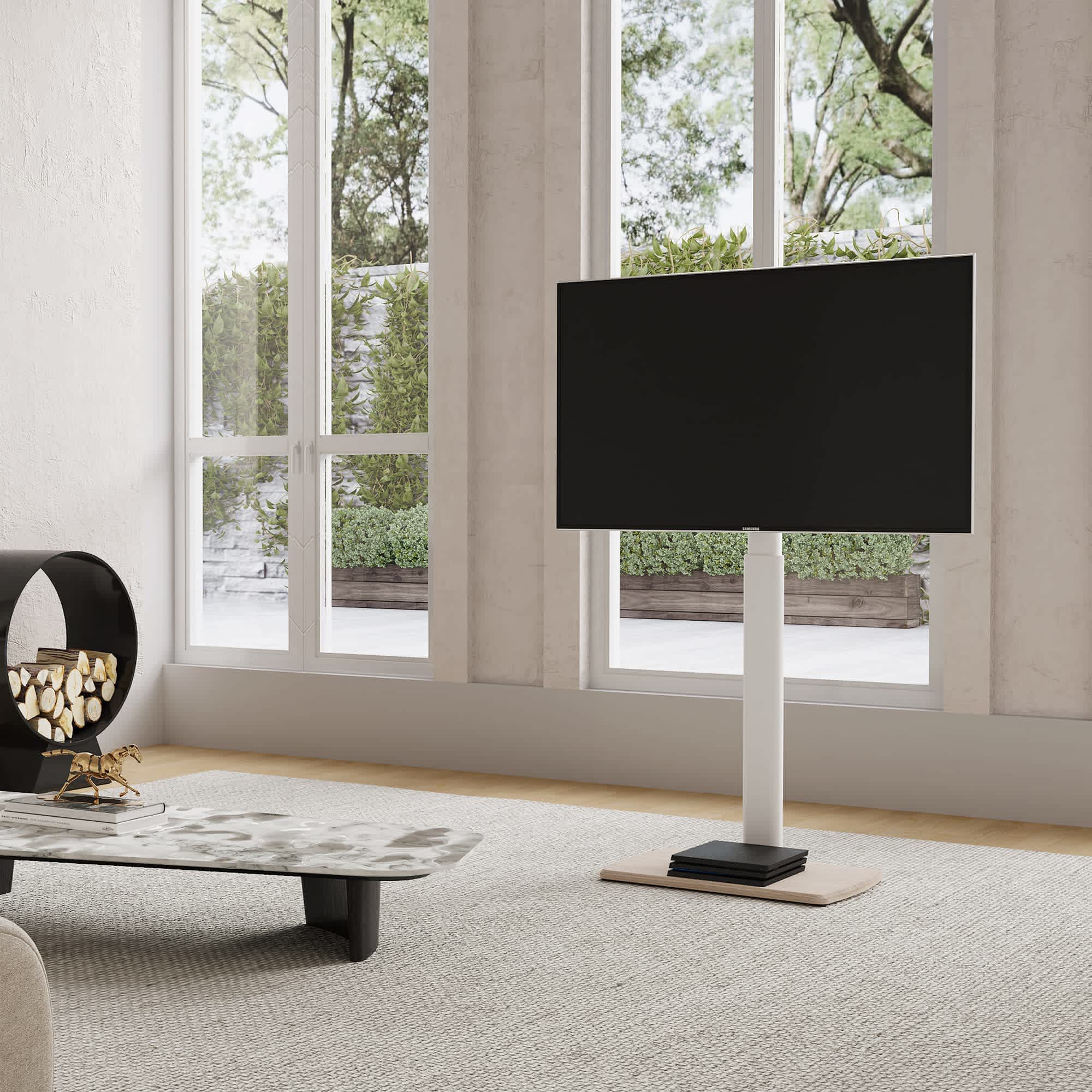 Etokfoks Swivel Floor TV Stand for 32 to 70 Inch TVs Universal Tall TV ...