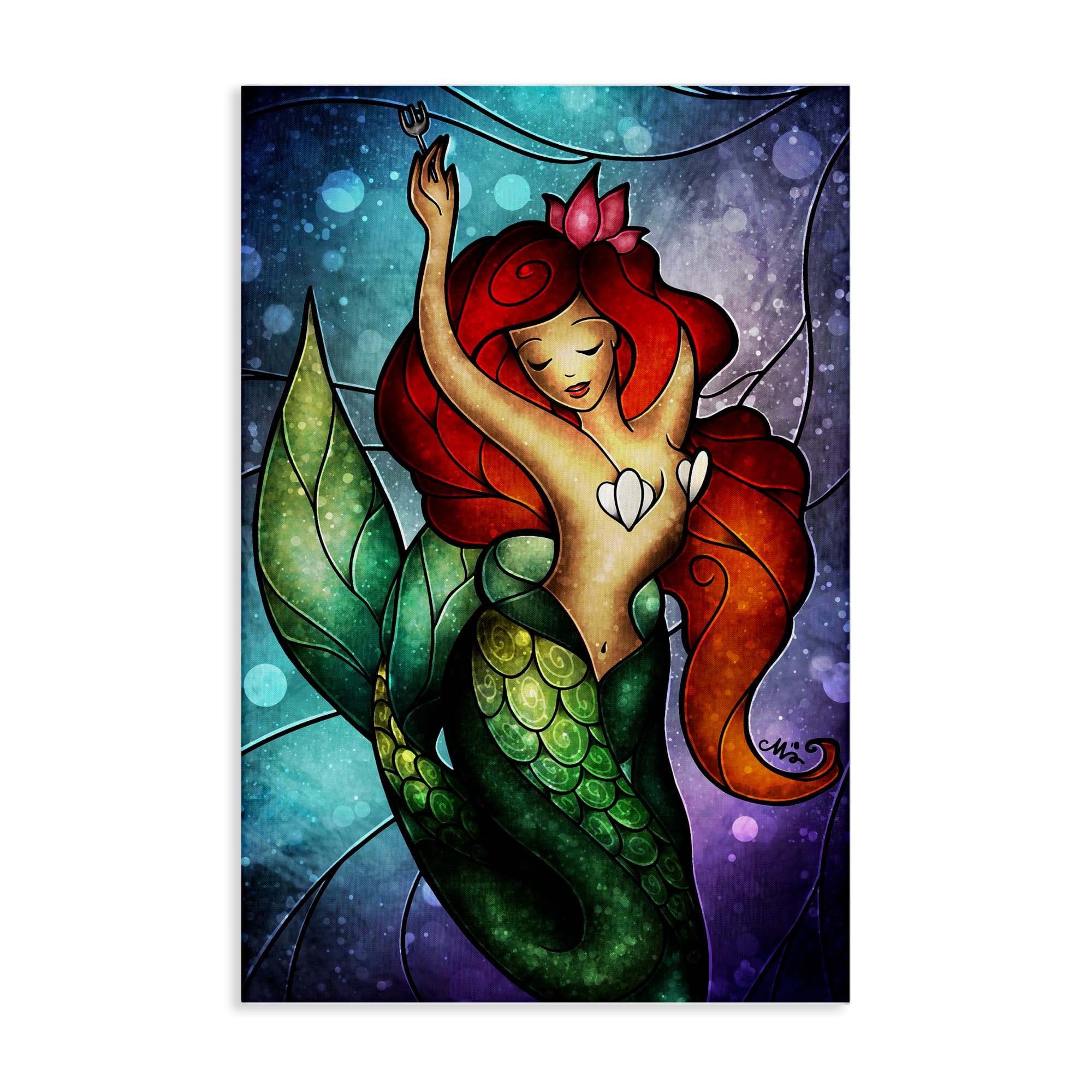 Stupell Industries Undersea Dreaming Mermaid Canvas Wall Art By Mandie ...