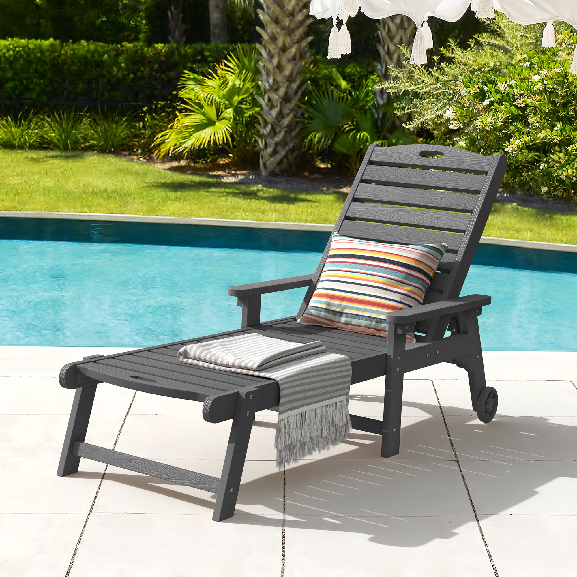 Dark gray chaise lounge store