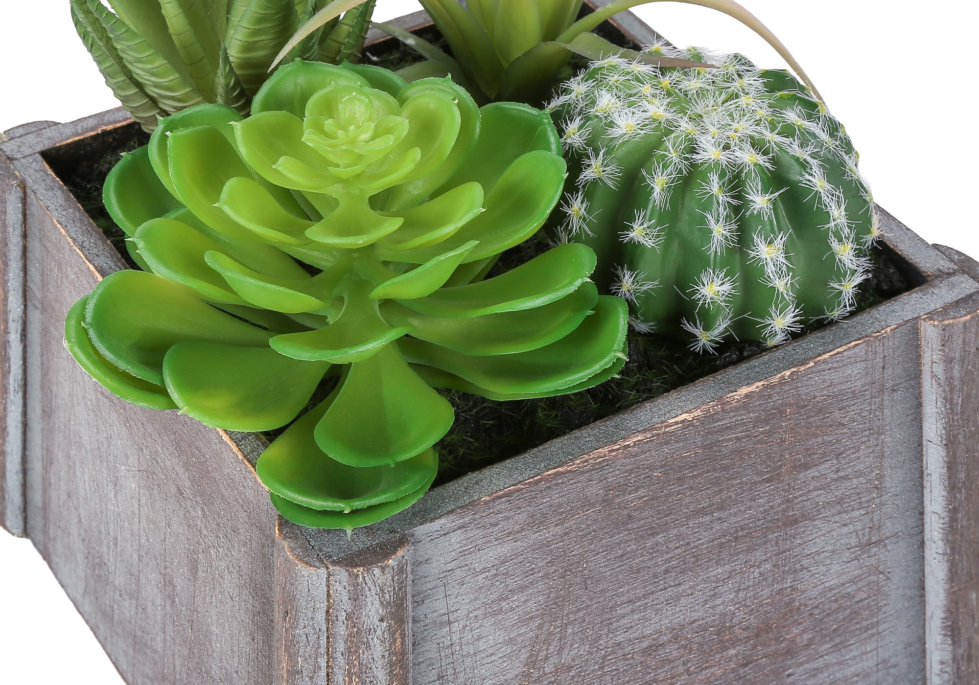 Wooakway Artificial Plant Set Of 2 8-in Tall Succulent Table Grey ...