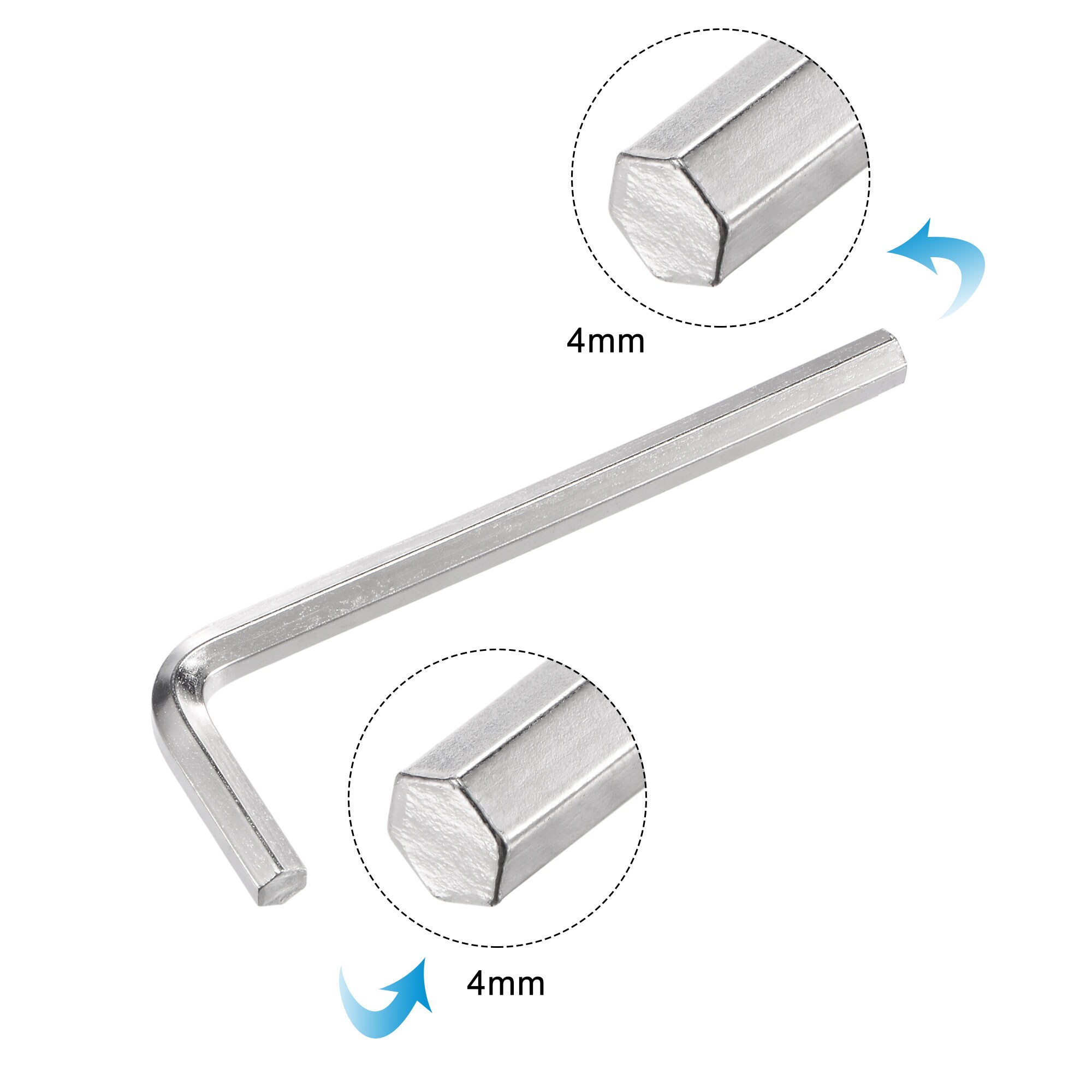 Unique Bargains 4mm Hex Key Wrench L Shaped Spanner CR-V Steel Hand ...