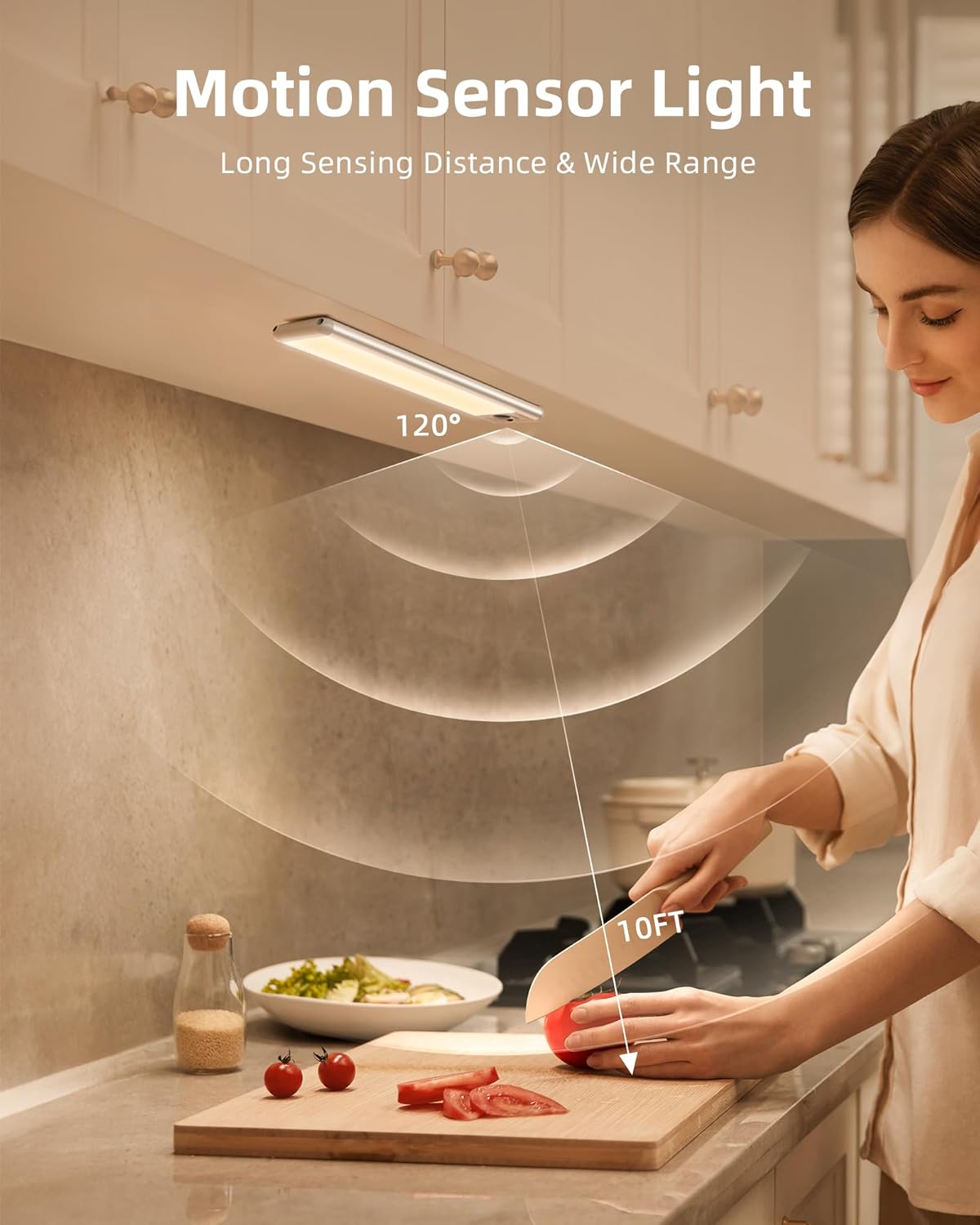 EZVALO Under Cabinet Lighting with Charging Station Rechargeable Motion ...