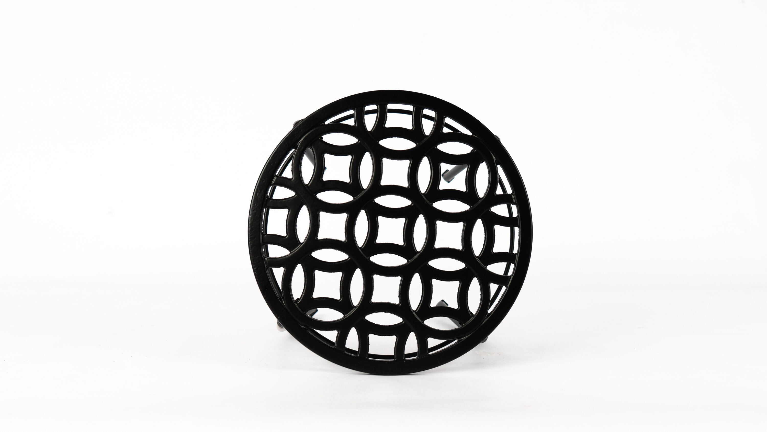 allen + roth 15-in H x 11.81-in W black Indoor/Outdoor Round Cast iron ...