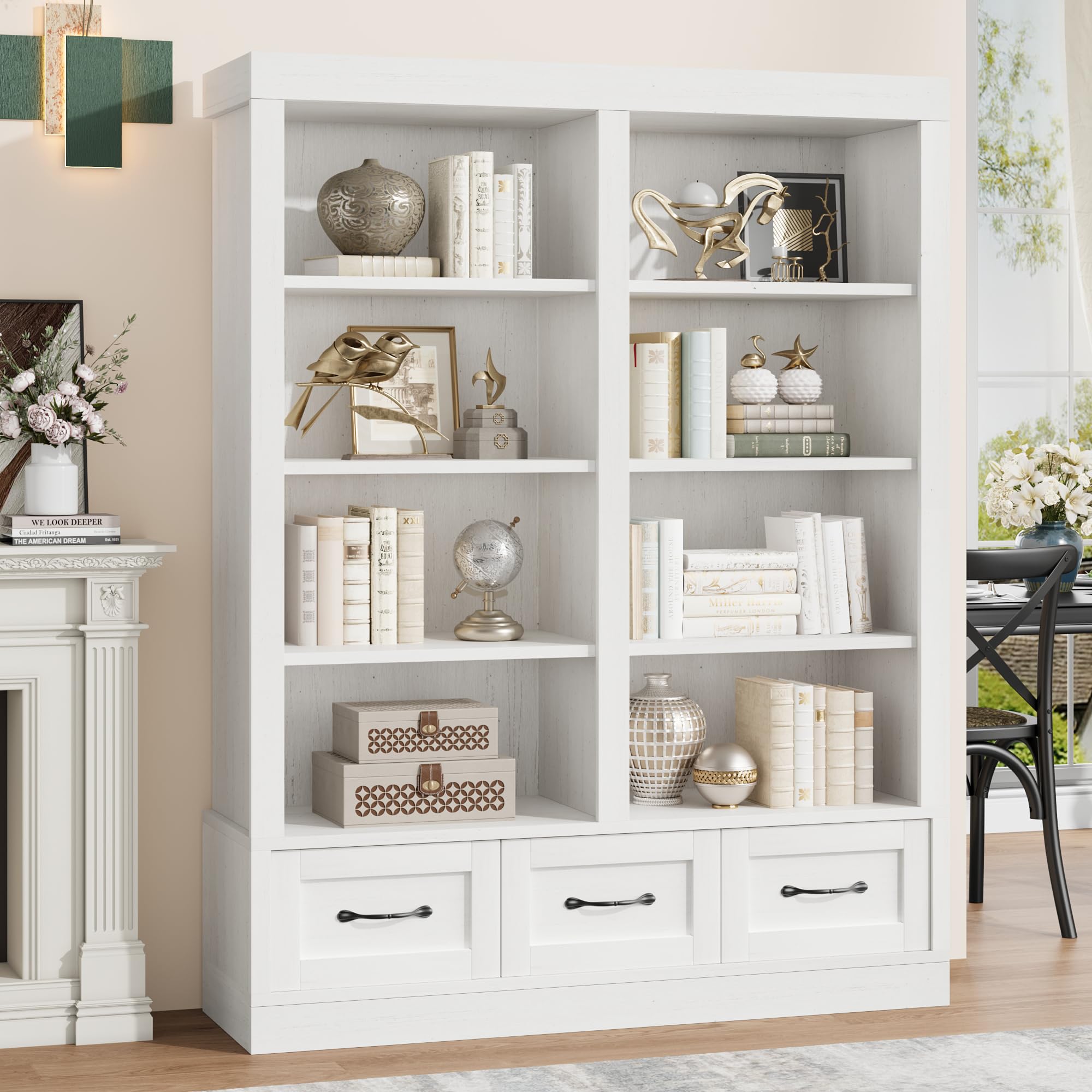 Garvee 70.7 Inch Tall Bookshelf With Doors And Adjustable Shelf Five ...