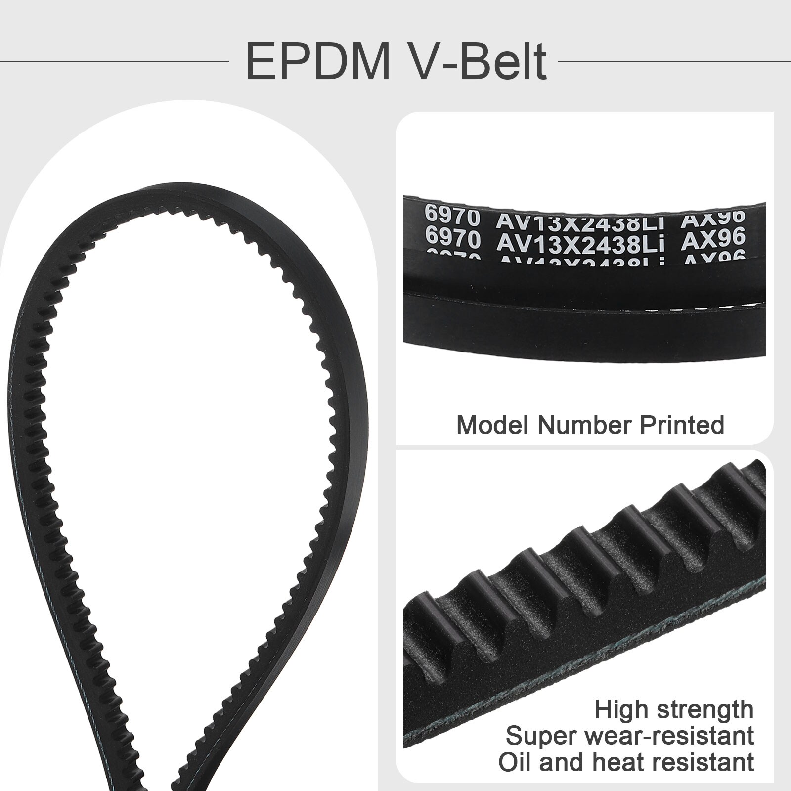 Unique Bargains AX96 EPDM V-Belt Raw Edge Cogged Industrial Rubber V ...