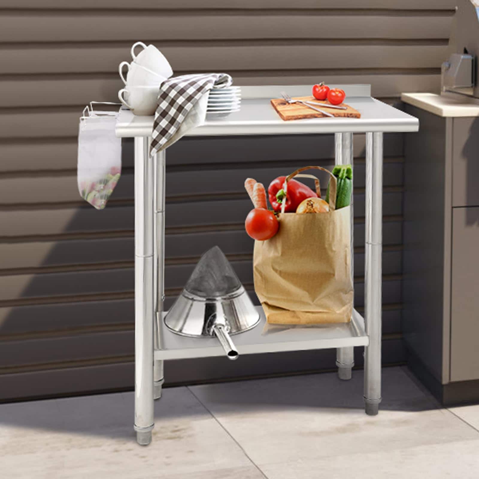 DEXSO 36 X 24 Inch NSF Stainless Steel Work Table with Adjustable ...