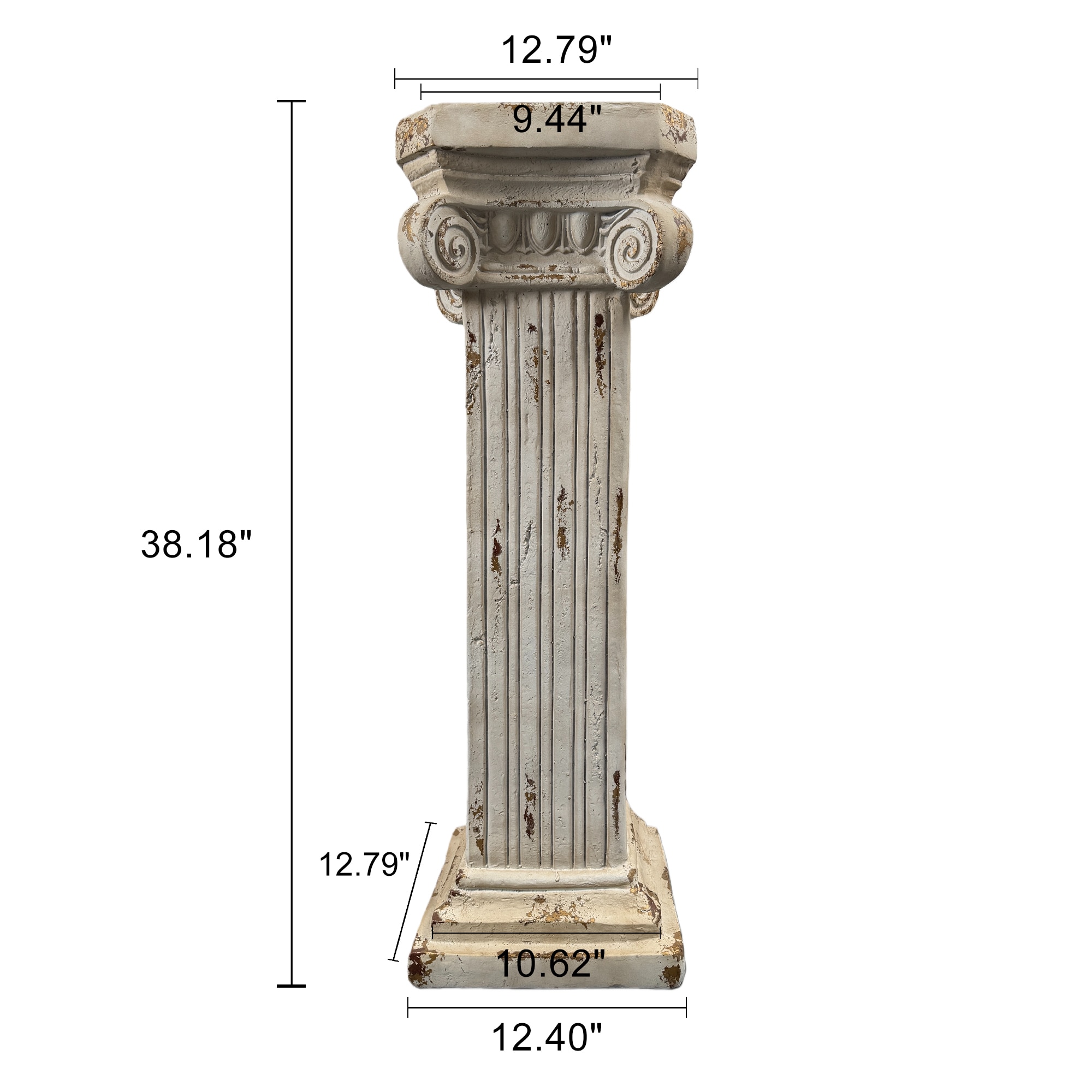 GDFStudio Antique White Roman Column Plant Stand Greek Pillar Statue ...