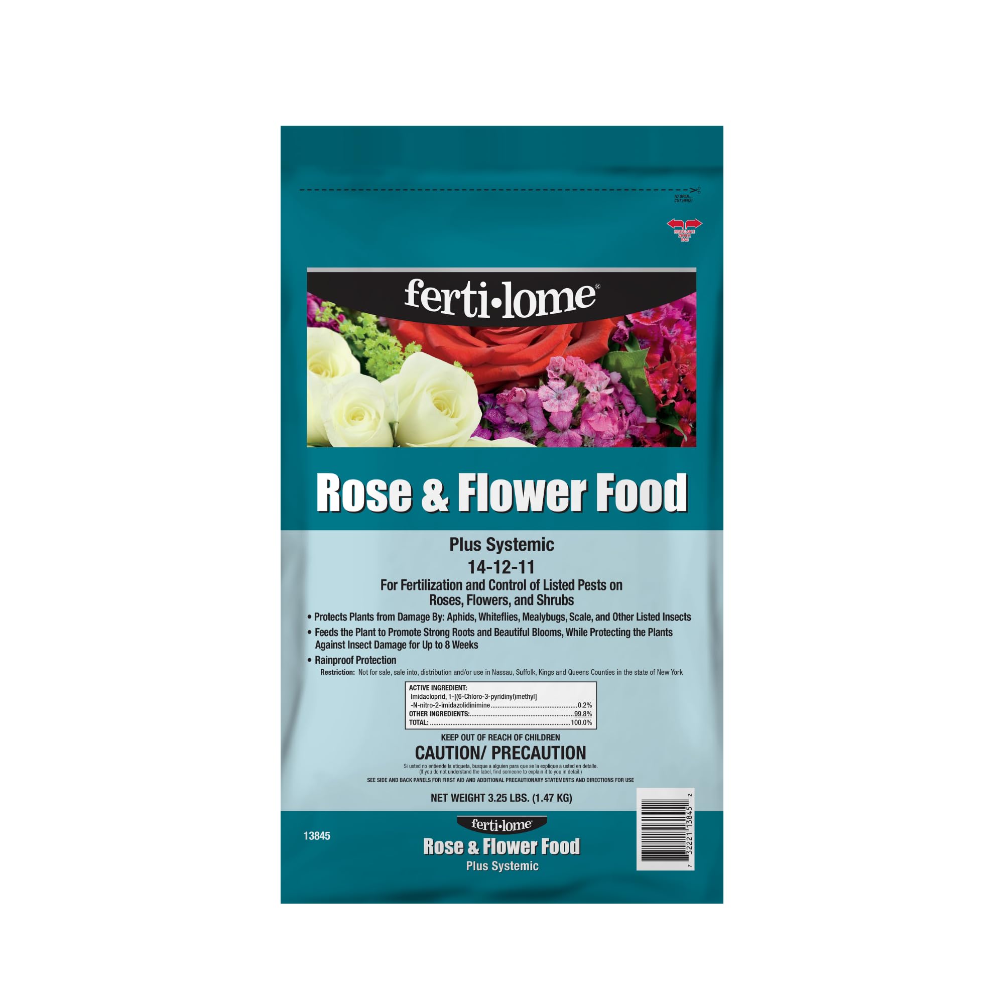 Fertilome (13845) Rose and Flower Food Plus Systemic 14-12-11 (3.25 lbs ...