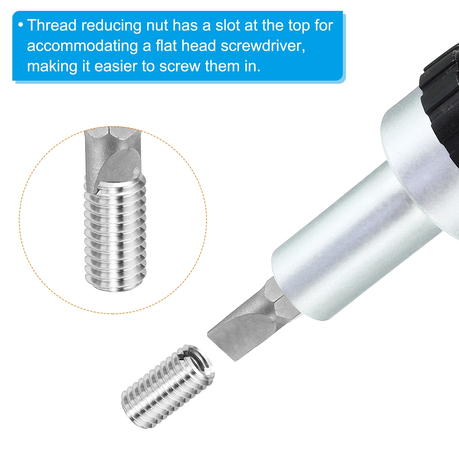 PATIKIL Thread Adapters Sleeve Reducing Nut 6pcs M12x1.75 Male to M10x1 ...
