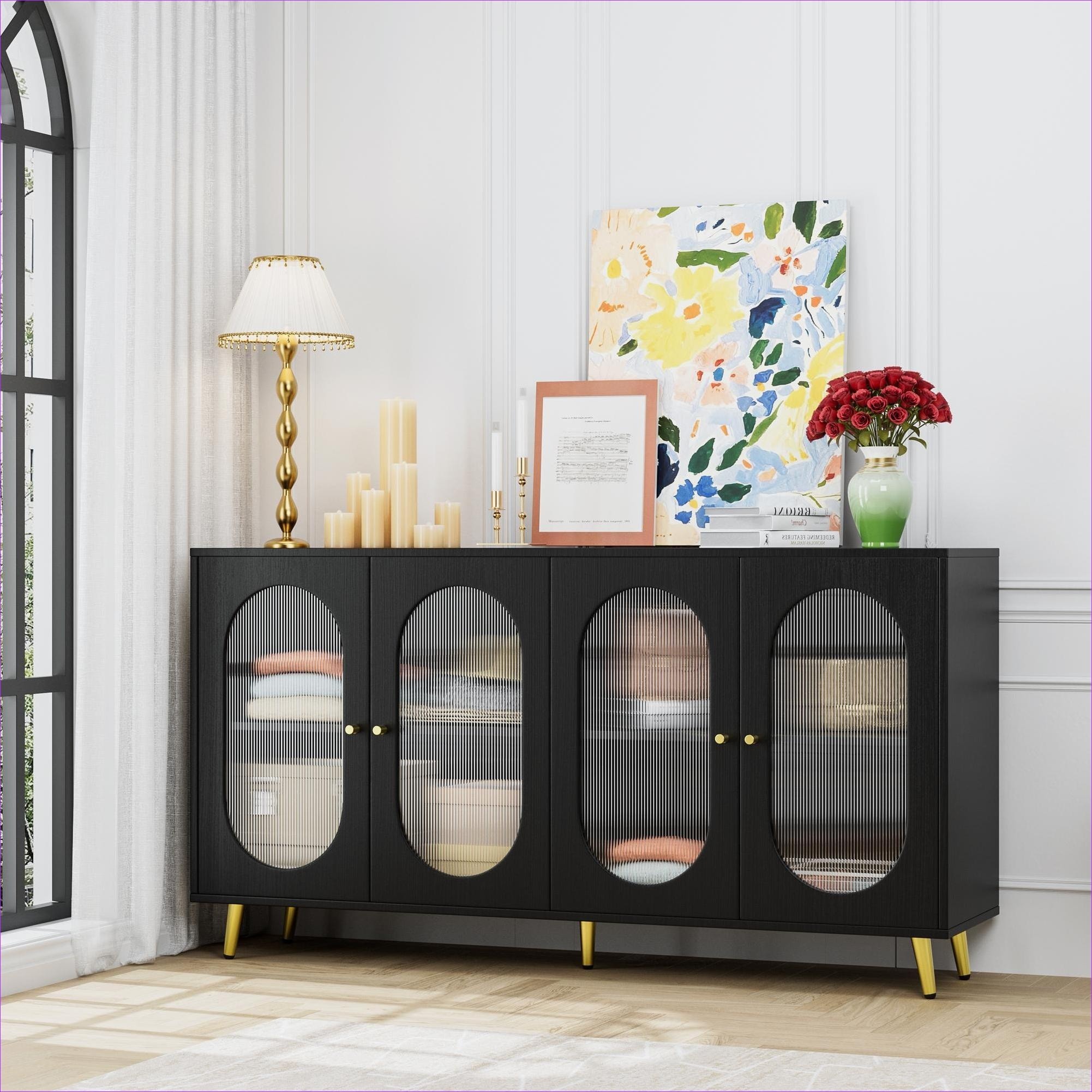 Watnature 60 Inch Modern Contemporary Freestanding Sideboard Storage ...