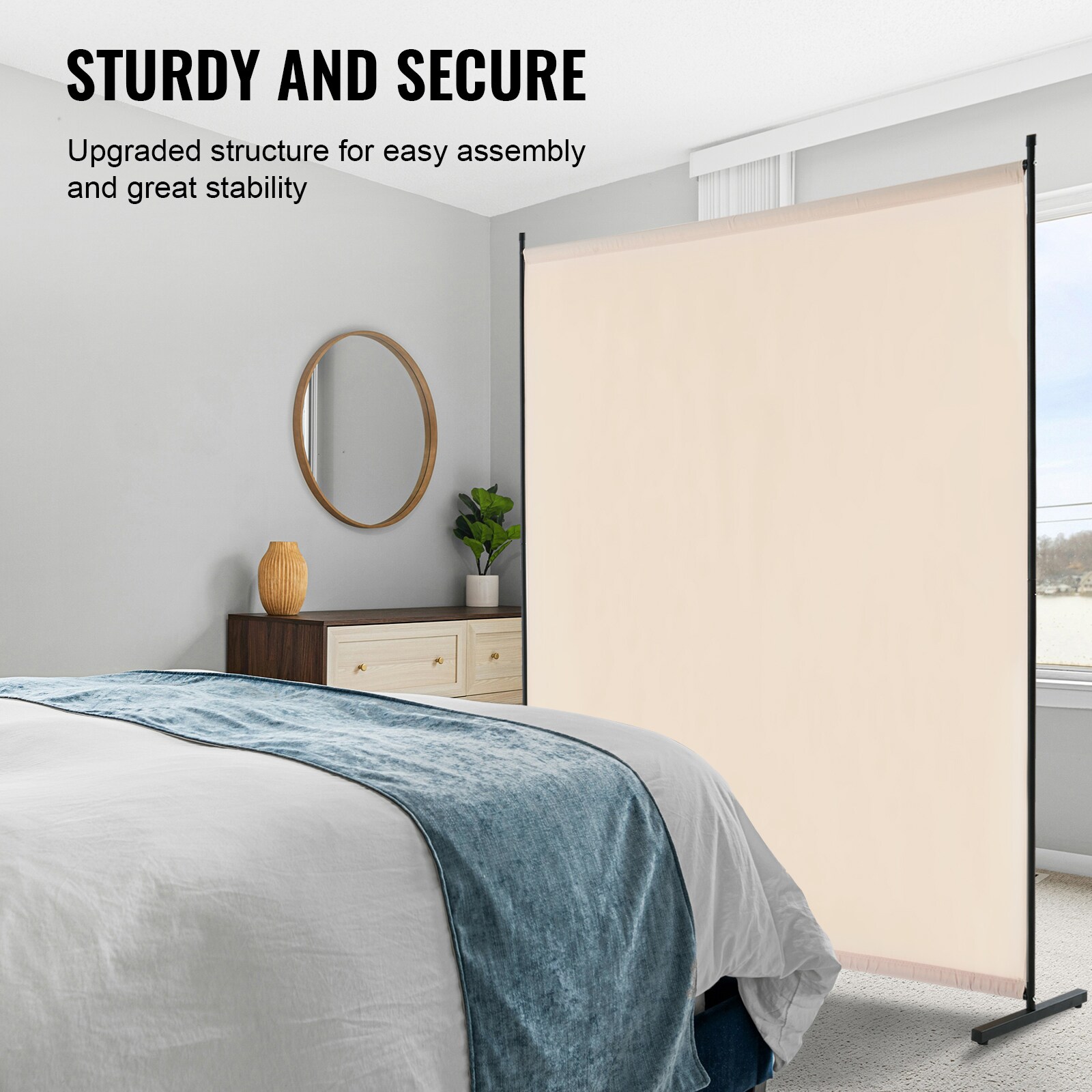 VEVOR Room Divider Single Panel Room Divider 6FT Privacy Screen Indoor ...