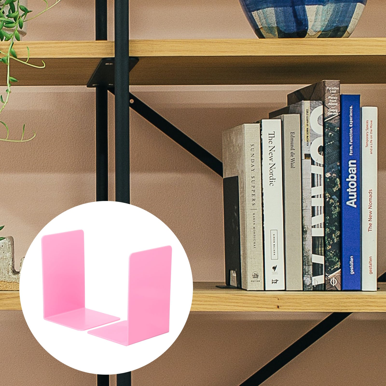 PATIKIL Acrylic Bookends 4pcs Plastic L-shaped Book Ends for Shelves ...