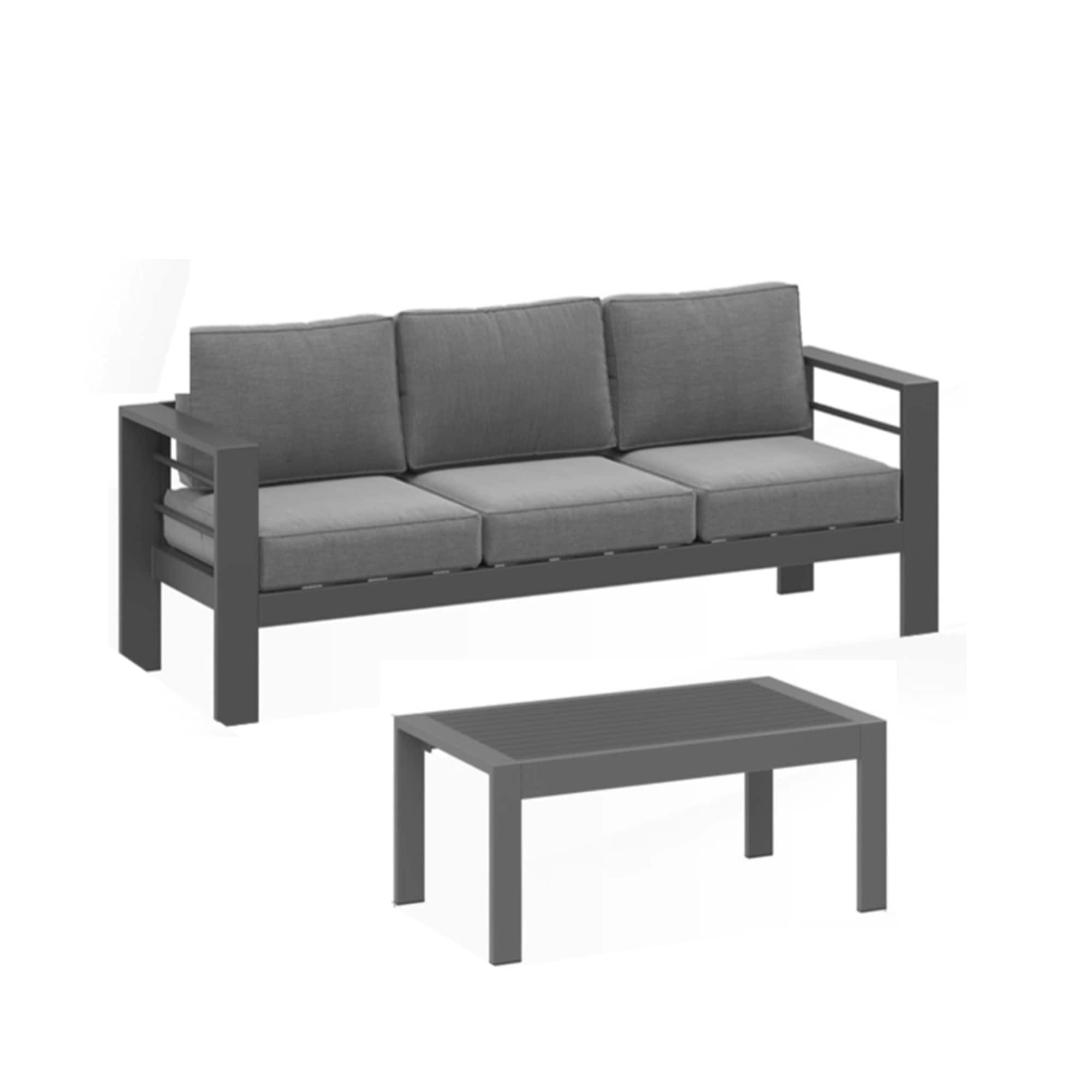 LUXEYARD Pieces Outdoor Patio Set All Weather Seat Metal Patio Sofa ...