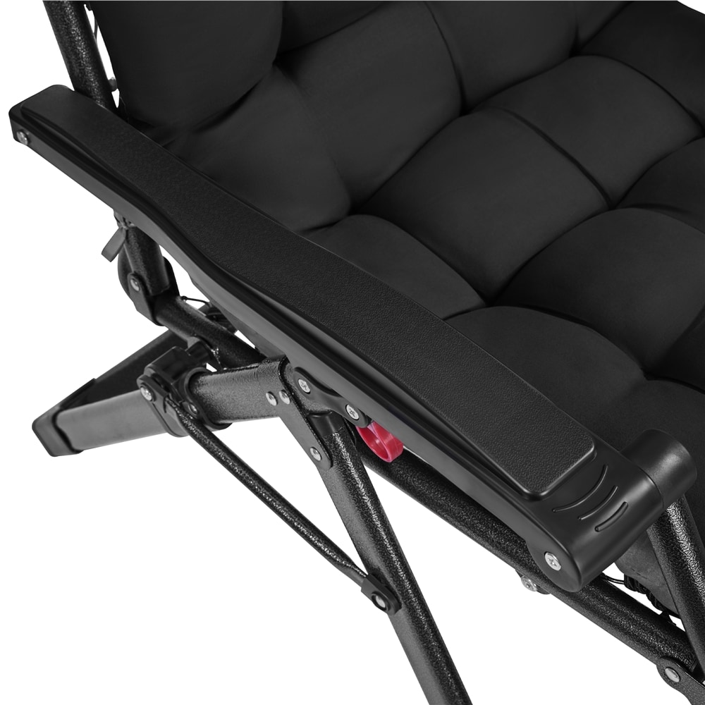 Yaheetech Black 2pcs 29in Zero Gravity Recliner with Headrest Cupholder ...
